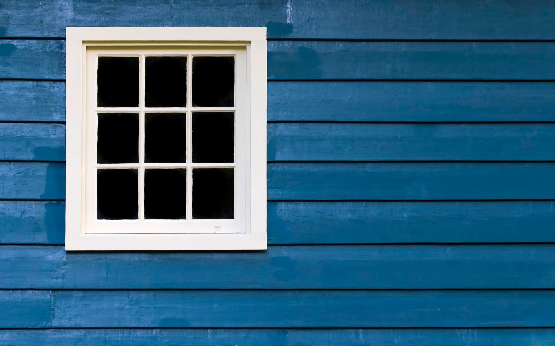 Sleek Window Frame on Vibrant Blue Wall – HD Wallpaper