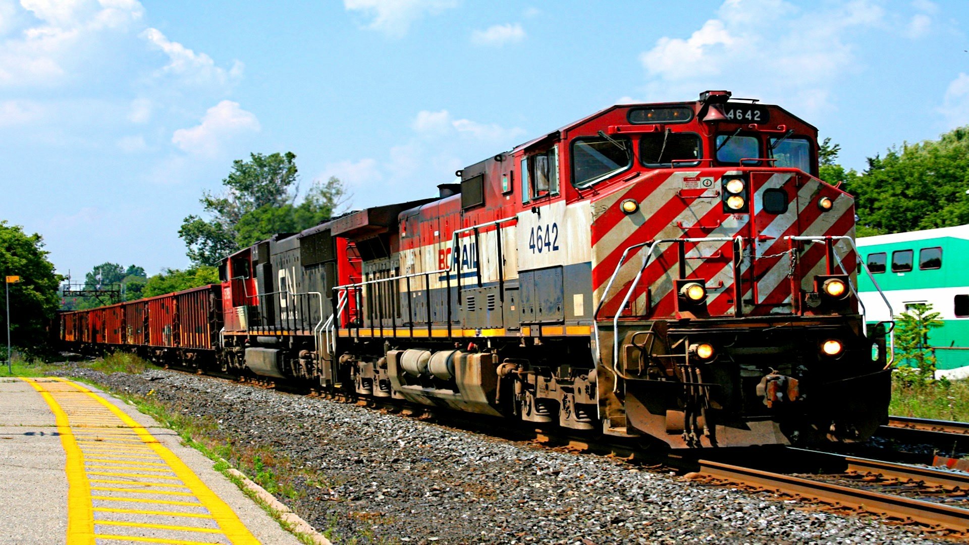 HD Train Journey: Powerful Locomotive in Motion
