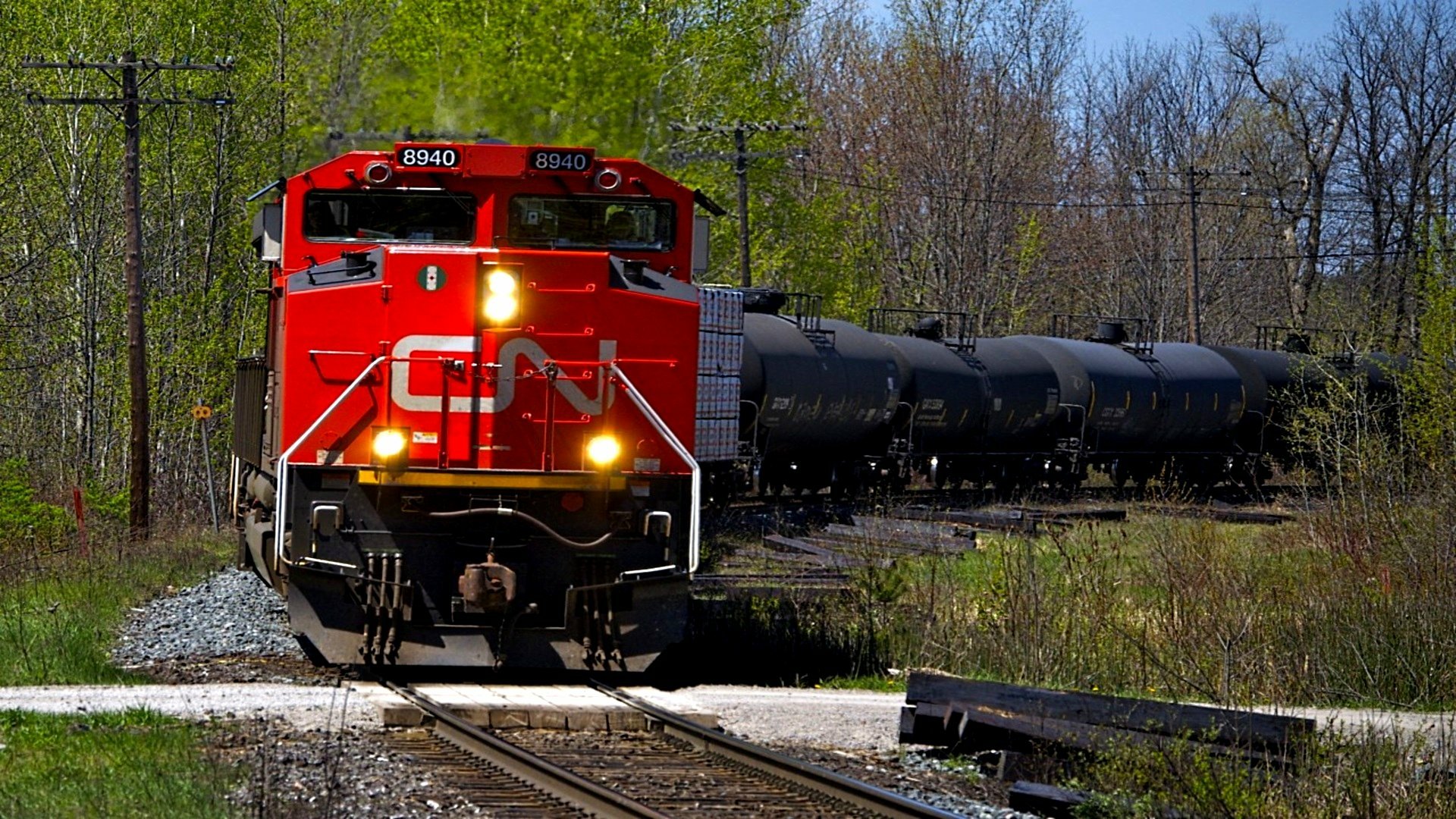 Powerful Red Locomotive: HD Train Wallpaper in Motion