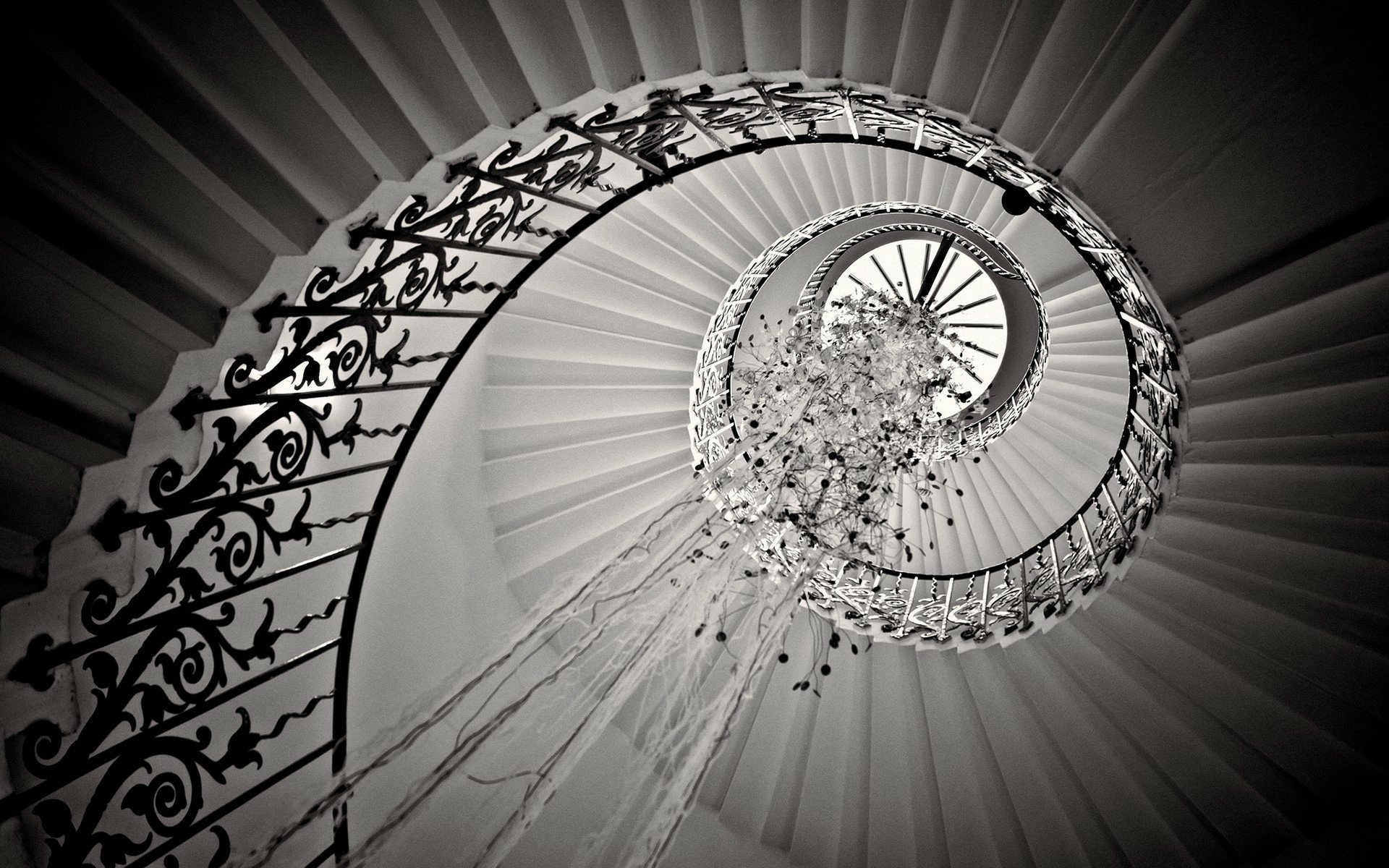 Elegant Spiral Man-Made Staircase HD Wallpaper