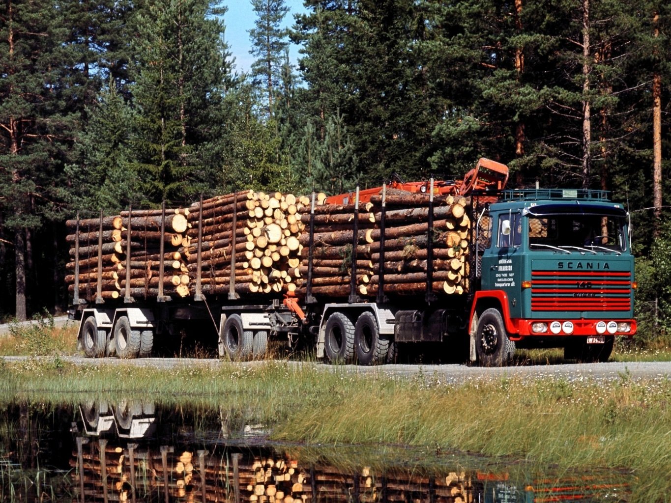 Scania Logging Truck HD Wallpaper: Power and Precision on Wheels