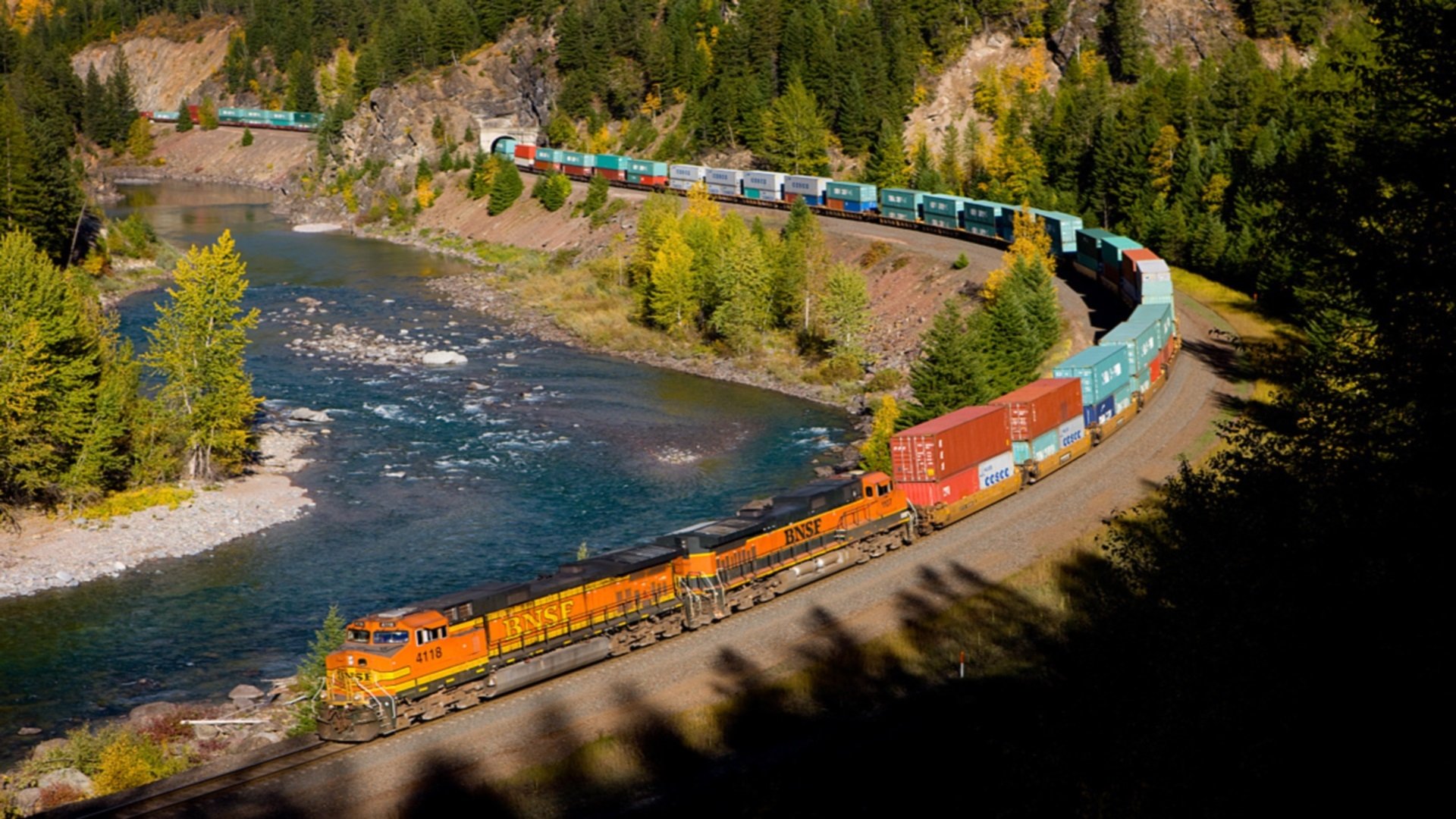 Scenic Freight Train Journey HD Wallpaper | 1920x1080 | Wallpaper Abyss