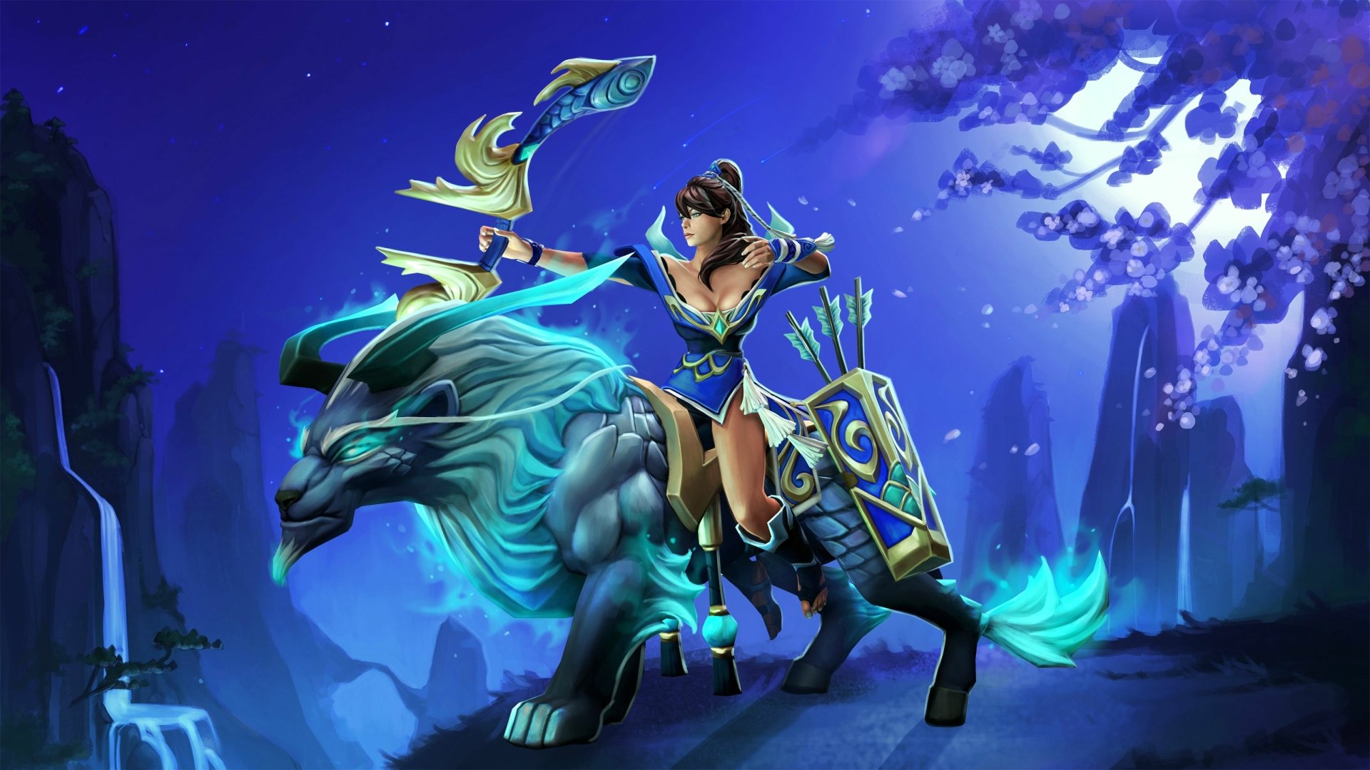 Dota 2 2K Quad HD — Moonlit Huntress & Spirit Beast Wallpaper ...