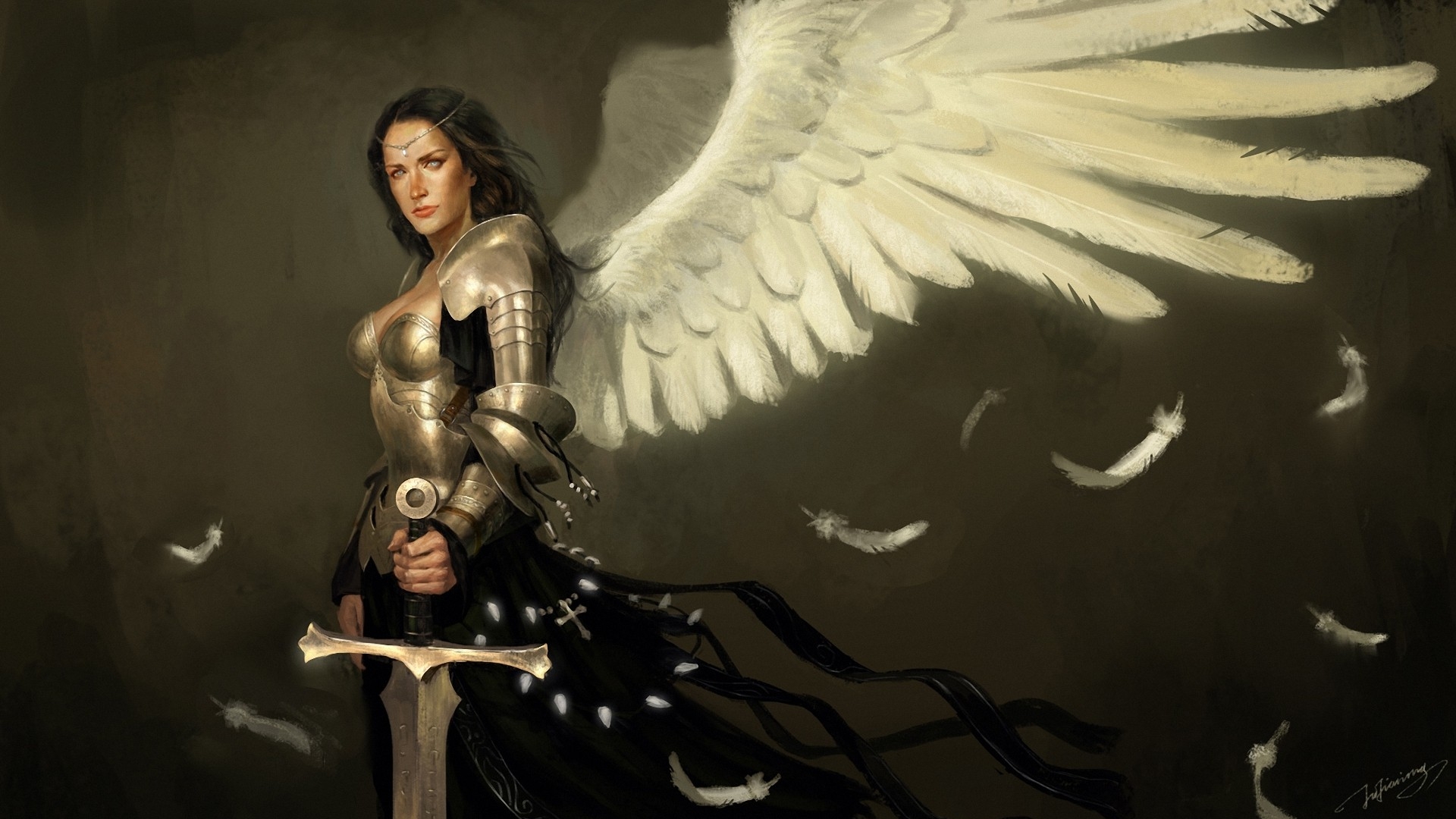 Fantasy Angel Warrior HD Wallpaper by hujianing1982