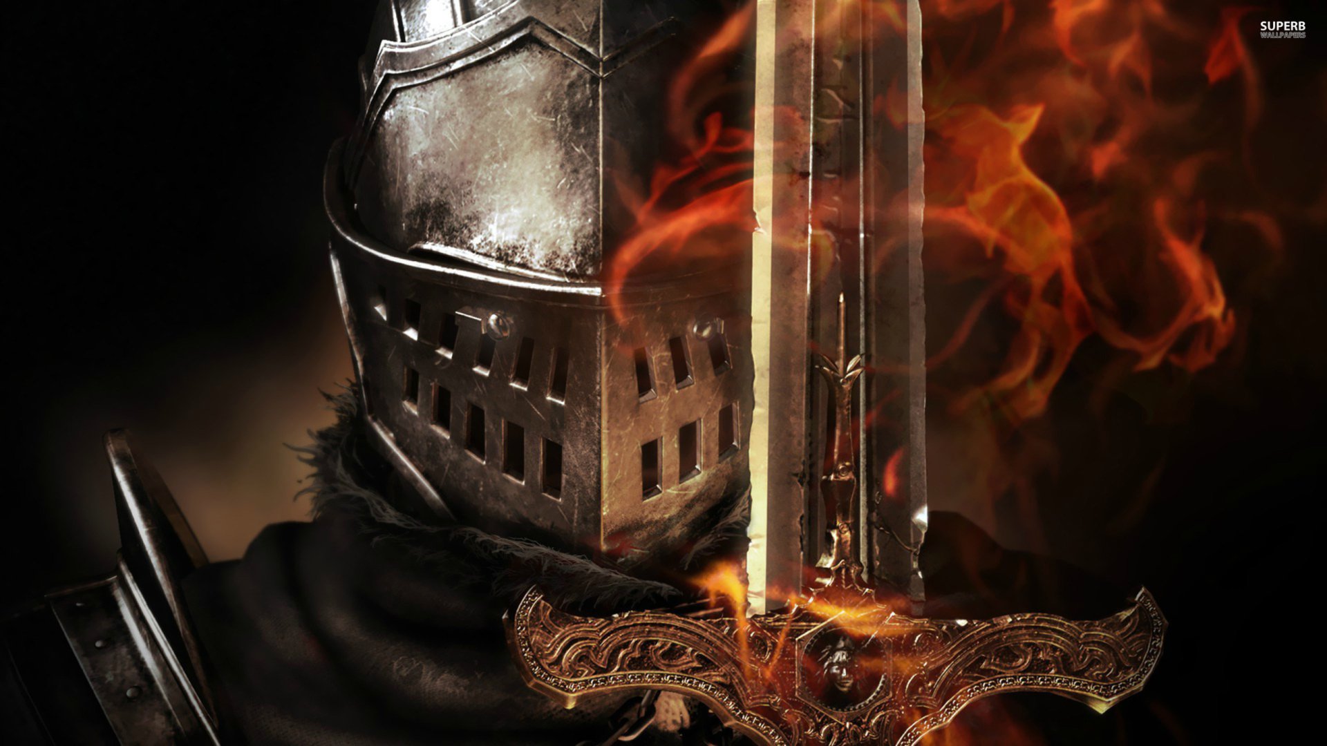 Dark Souls Legendary Knight HD Wallpaper: Embrace the Flame of Battle