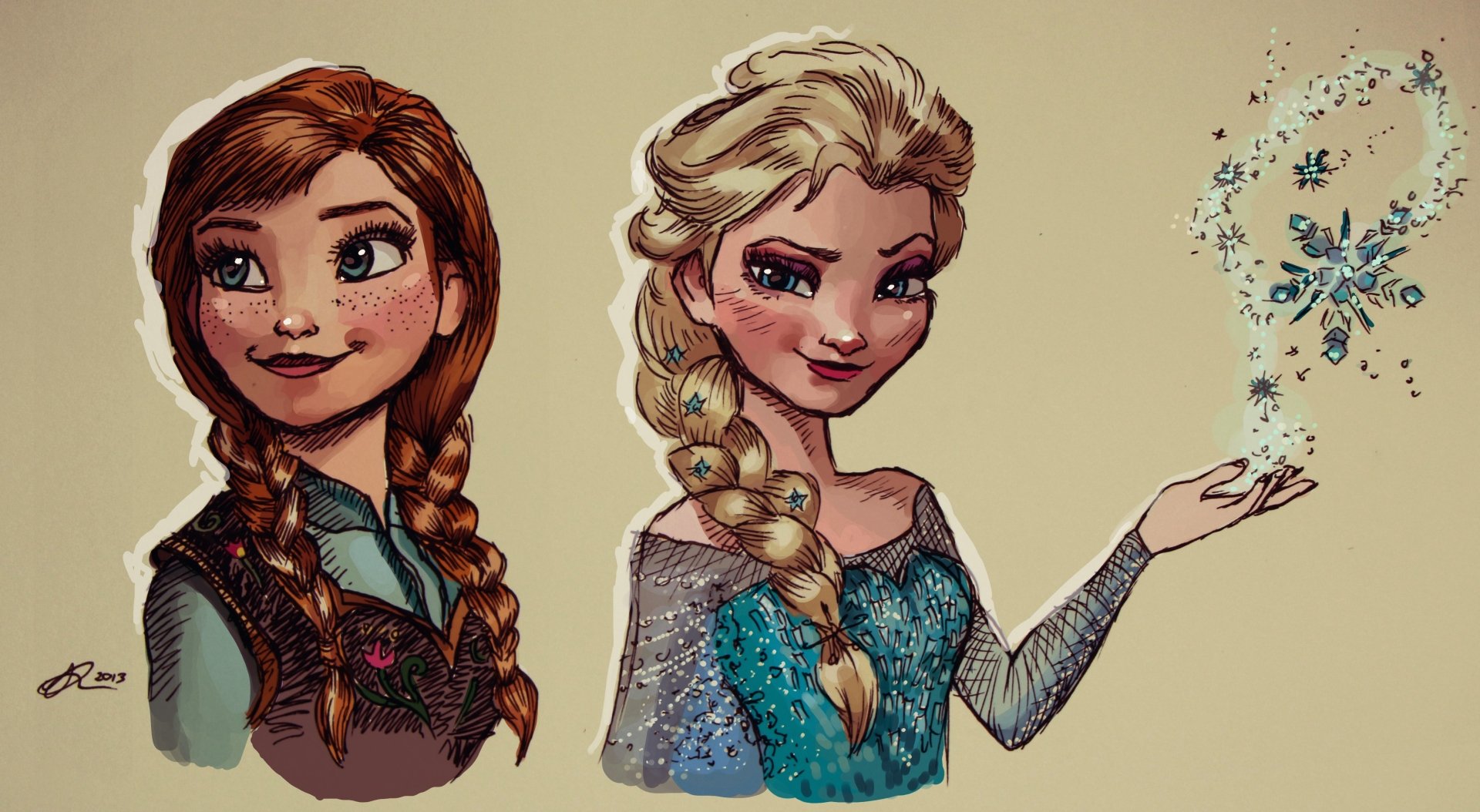 Frozen Magic: Elsa & Anna 4K UHD Wallpaper by crystal-89