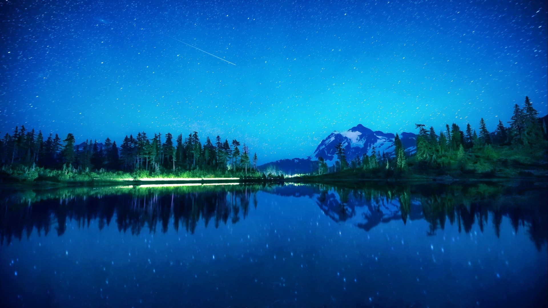Download Water Meteor Star Sky Nature Lake Reflection HD Wallpaper