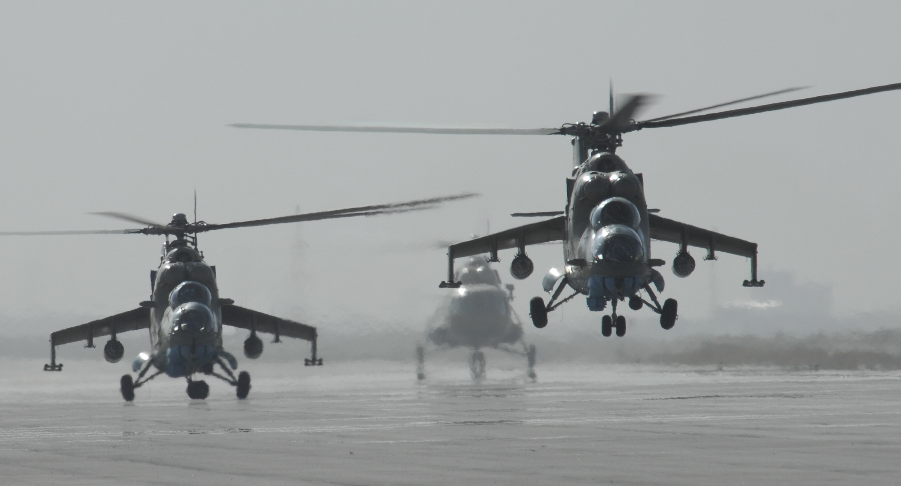HD Military Power: Mil Mi-24 Attack Helicopters in Formation