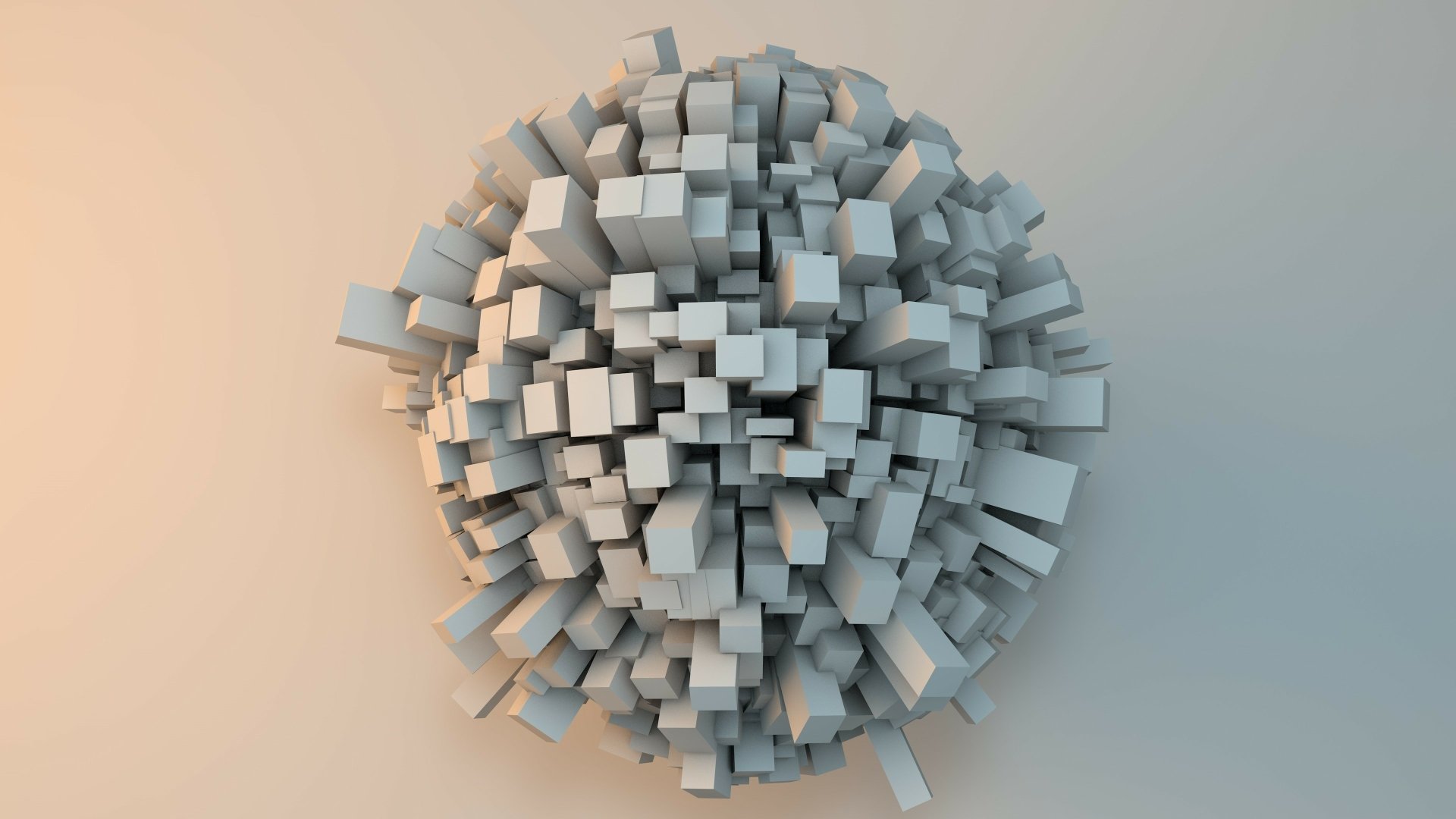 4K Ultra HD Abstract 3D Sphere: CGI Cubic Explosion Wallpaper