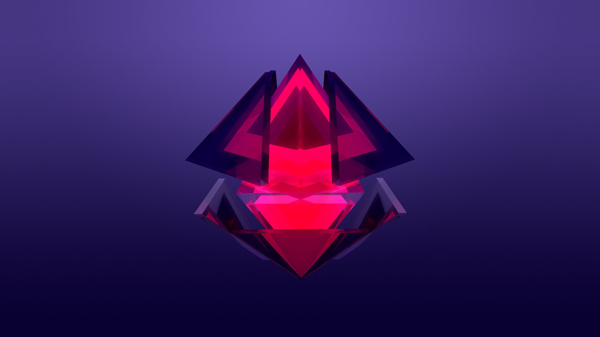 Faceted Neon Crystal — Abstract 2K Quad HD Wallpaper by Justin Maller ...