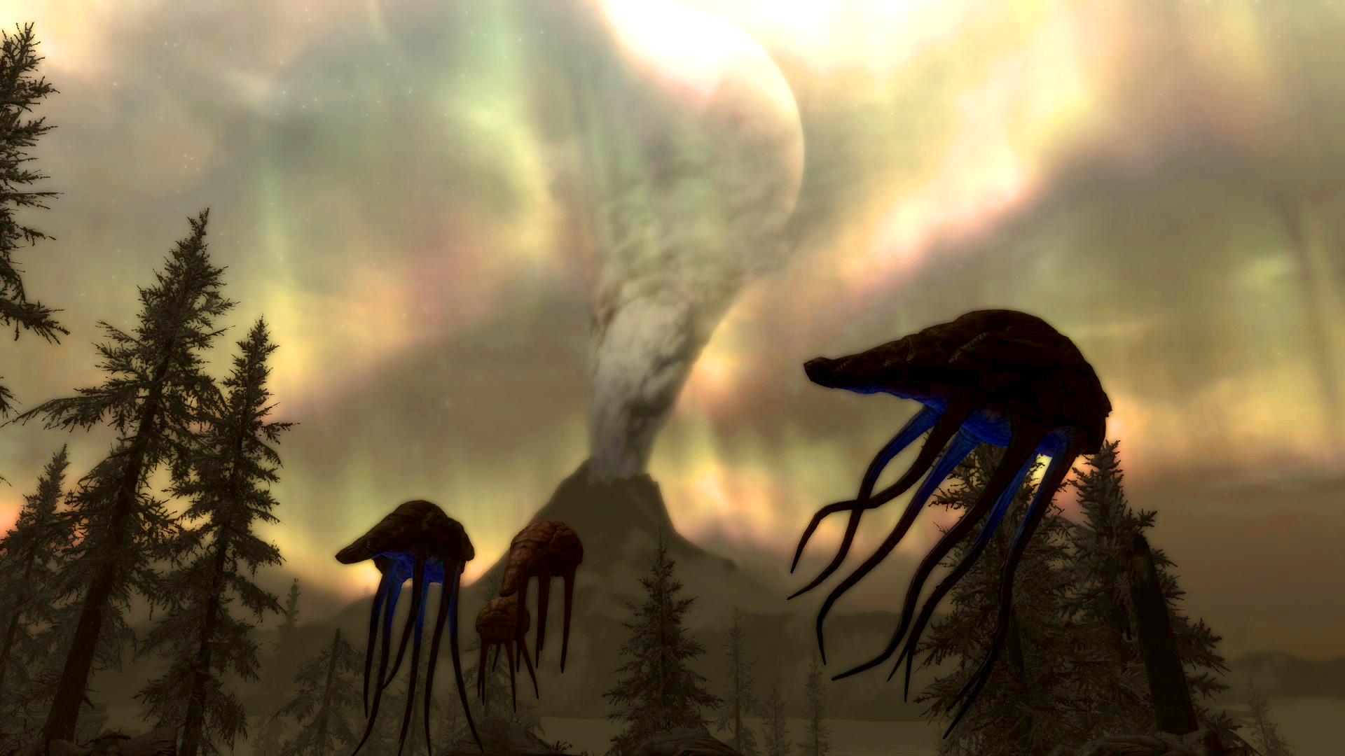 Skyrim HD Wallpaper: Mystical Creatures of The Elder Scrolls Realm by amaya