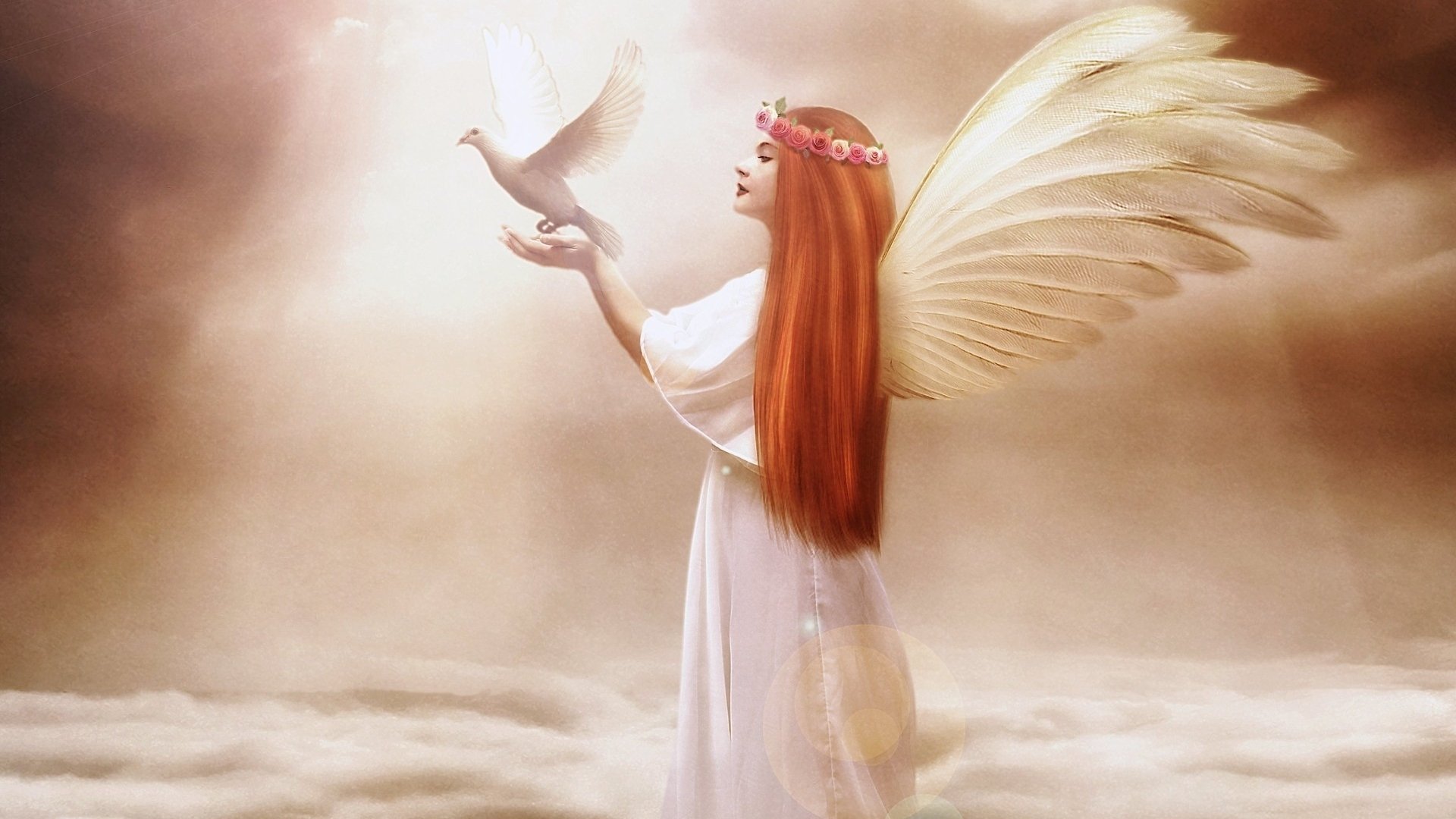 Heavenly Grace: Fantasy Angel HD Wallpaper