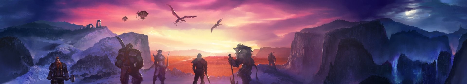 Epic World of Warcraft HD Wallpaper: Heroes at Sunset in Azeroth ...