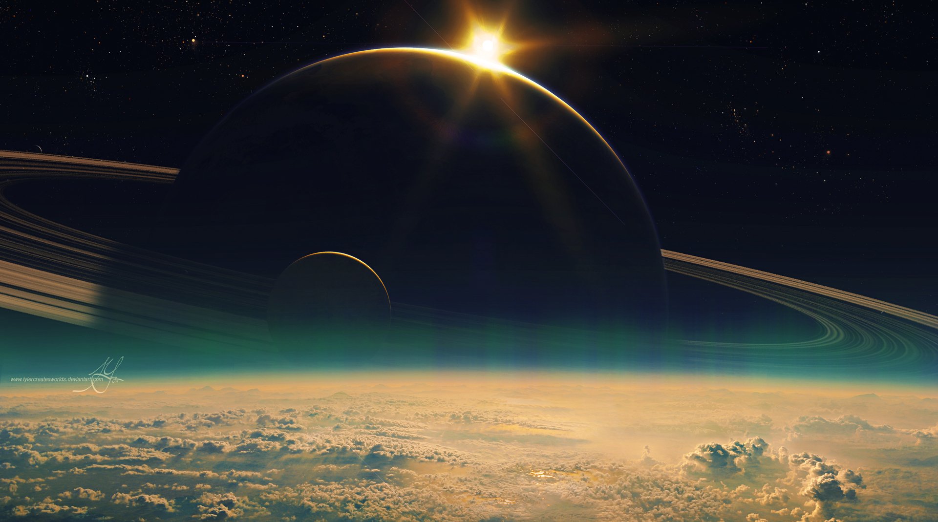 Stunning Sci-Fi Planetary Ring HD Wallpaper