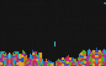 Colorful Tetris Blocks HD Wallpaper in Pixel Art Style