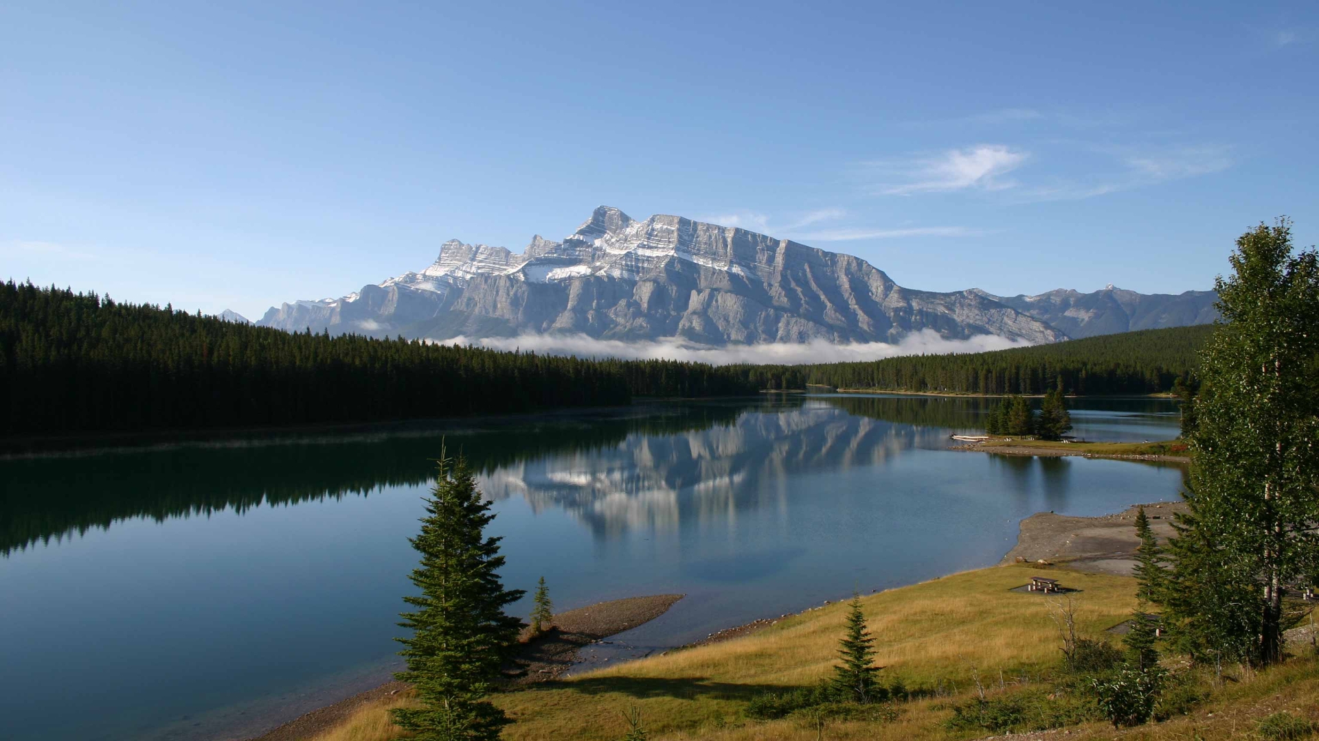 Download Nature Two Jack Lake HD Wallpaper