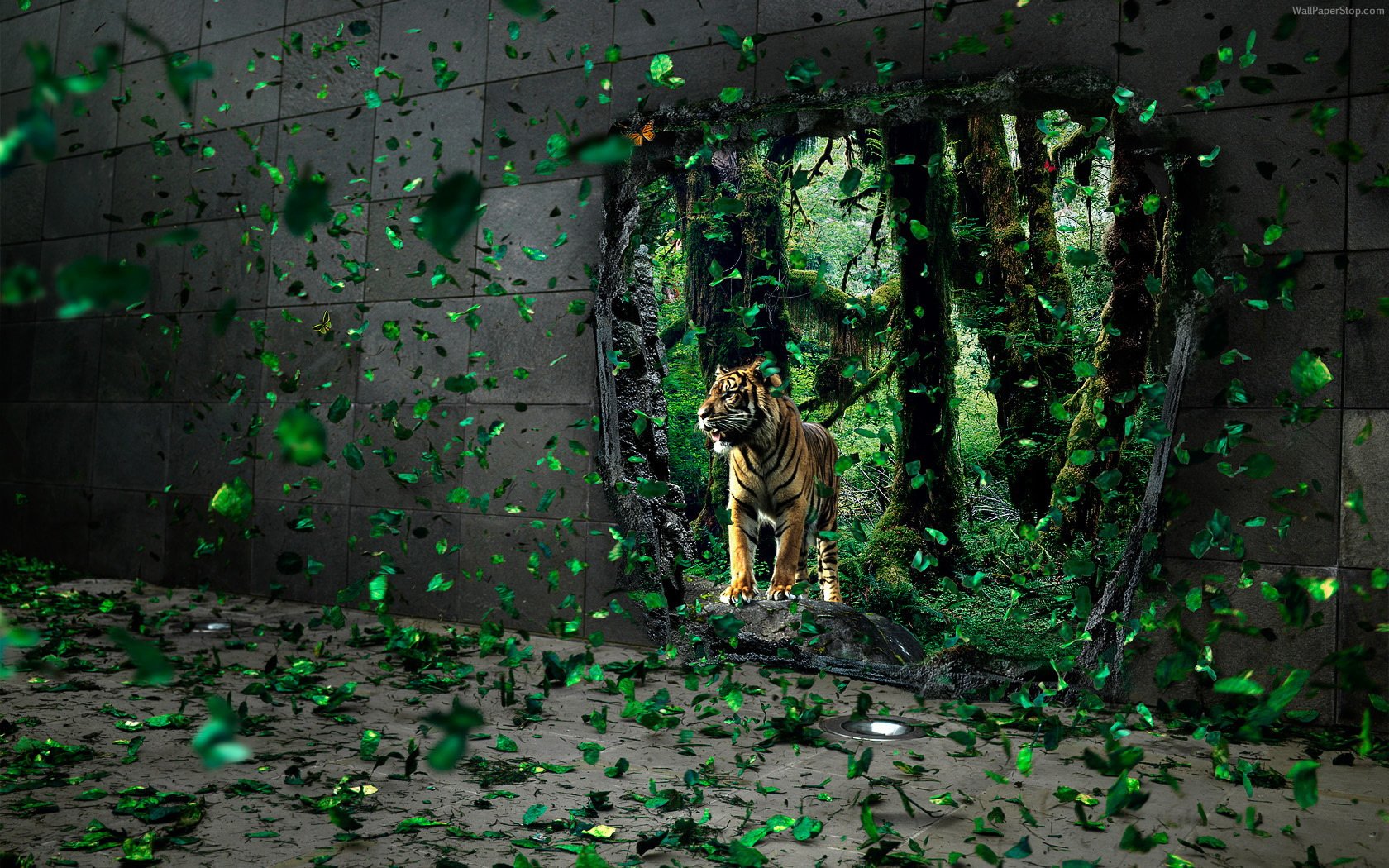 Majestic Tiger in Lush Forest - Stunning HD Animal Wallpaper ...