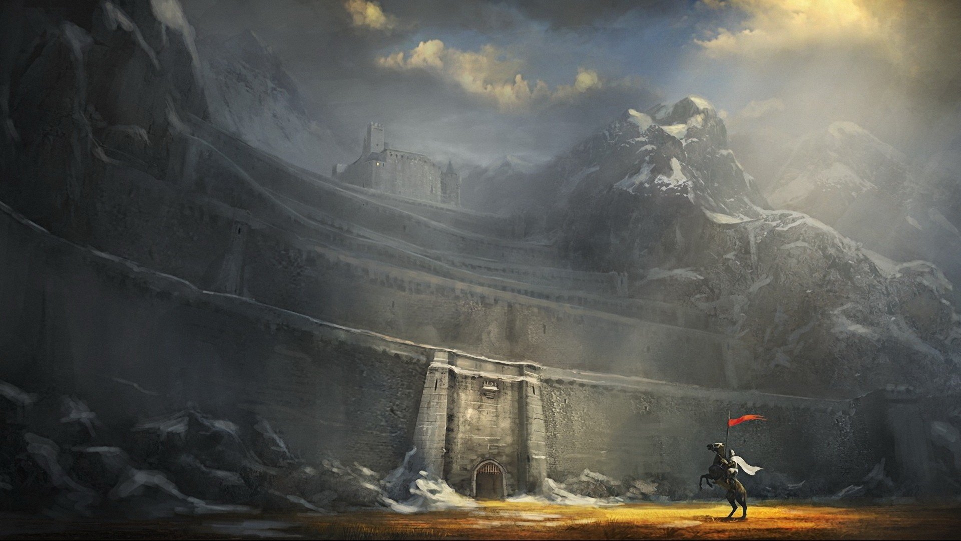 Epic Fantasy Knight HD Wallpaper: A Journey Beyond the Fortress