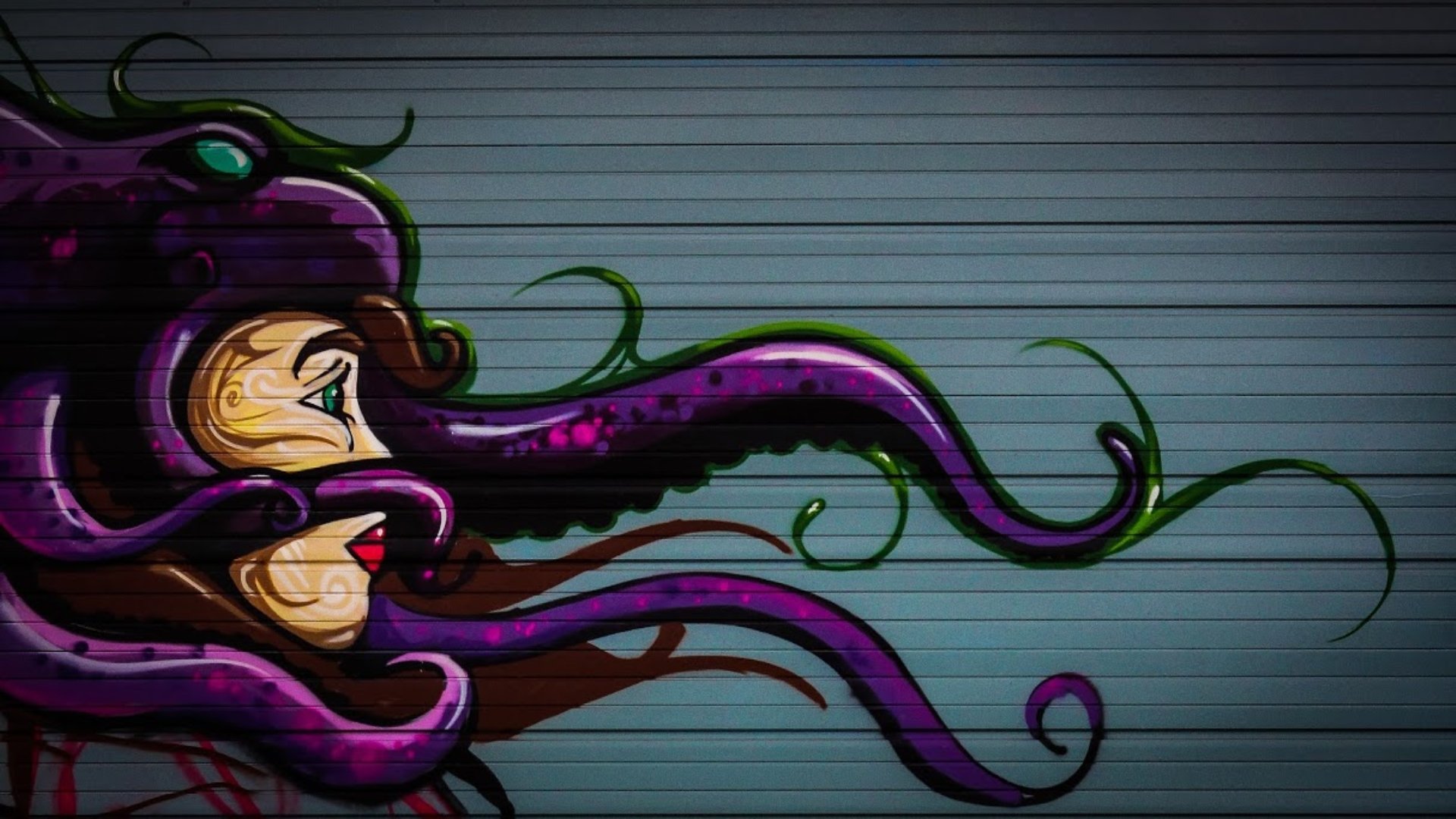 Vibrant Octopus Graffiti Art HD Wallpaper