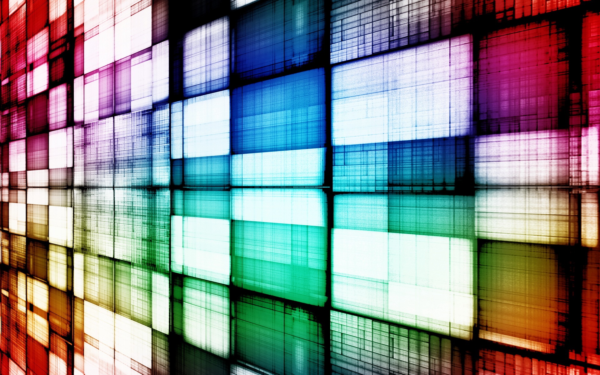 Abstract Cube Pattern HD Wallpaper: Vibrant Geometric Light Grid