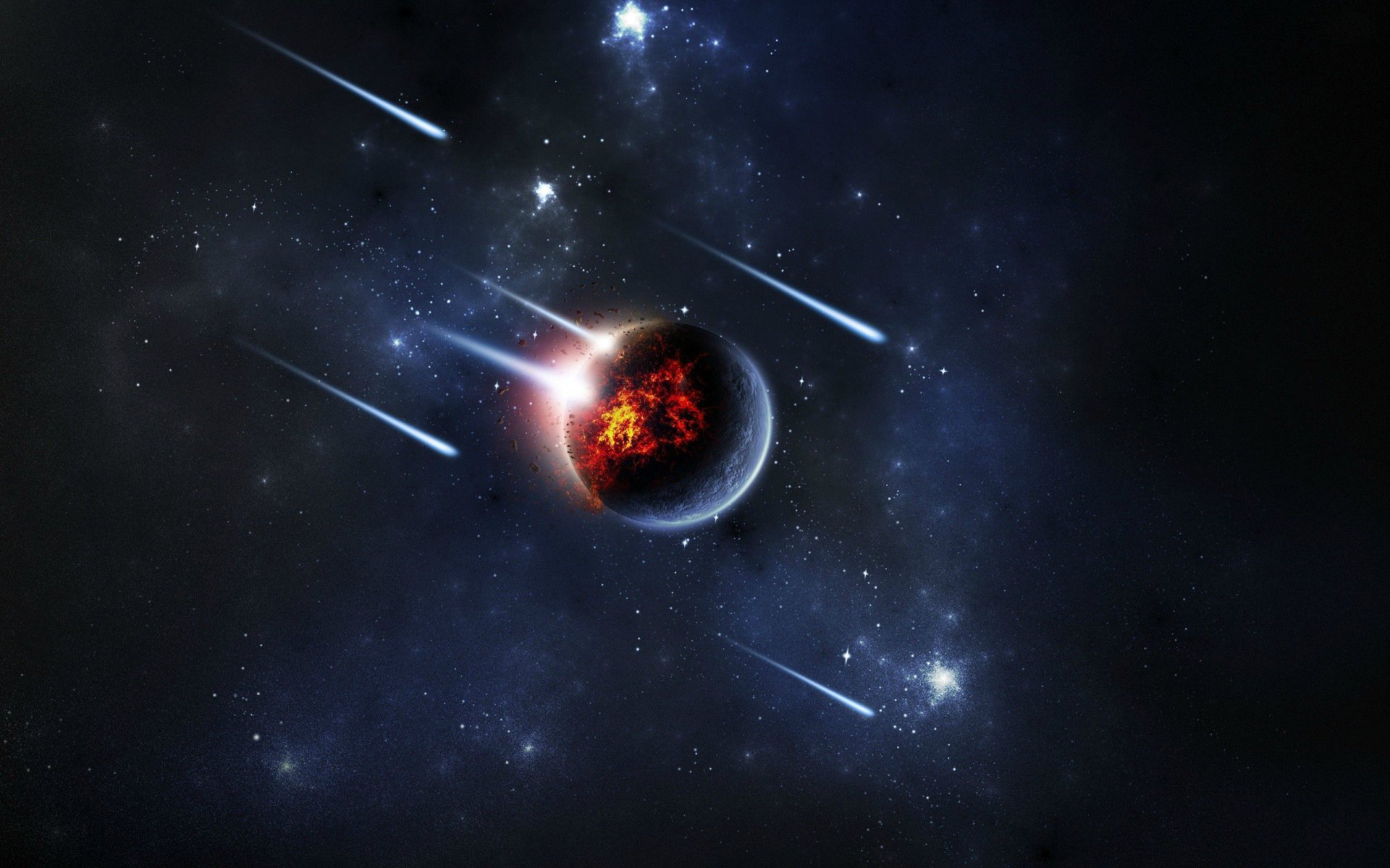 Download Sci Fi Meteor Shower HD Wallpaper