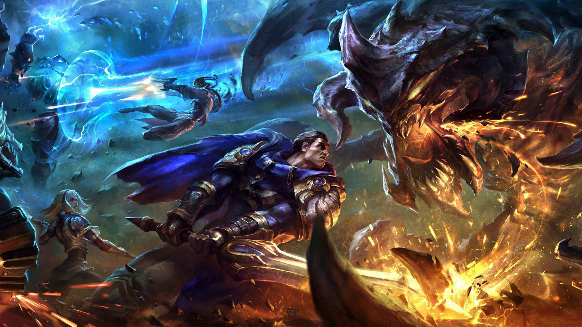 Epic League of Legends HD Wallpaper: Intense Battle of Champions