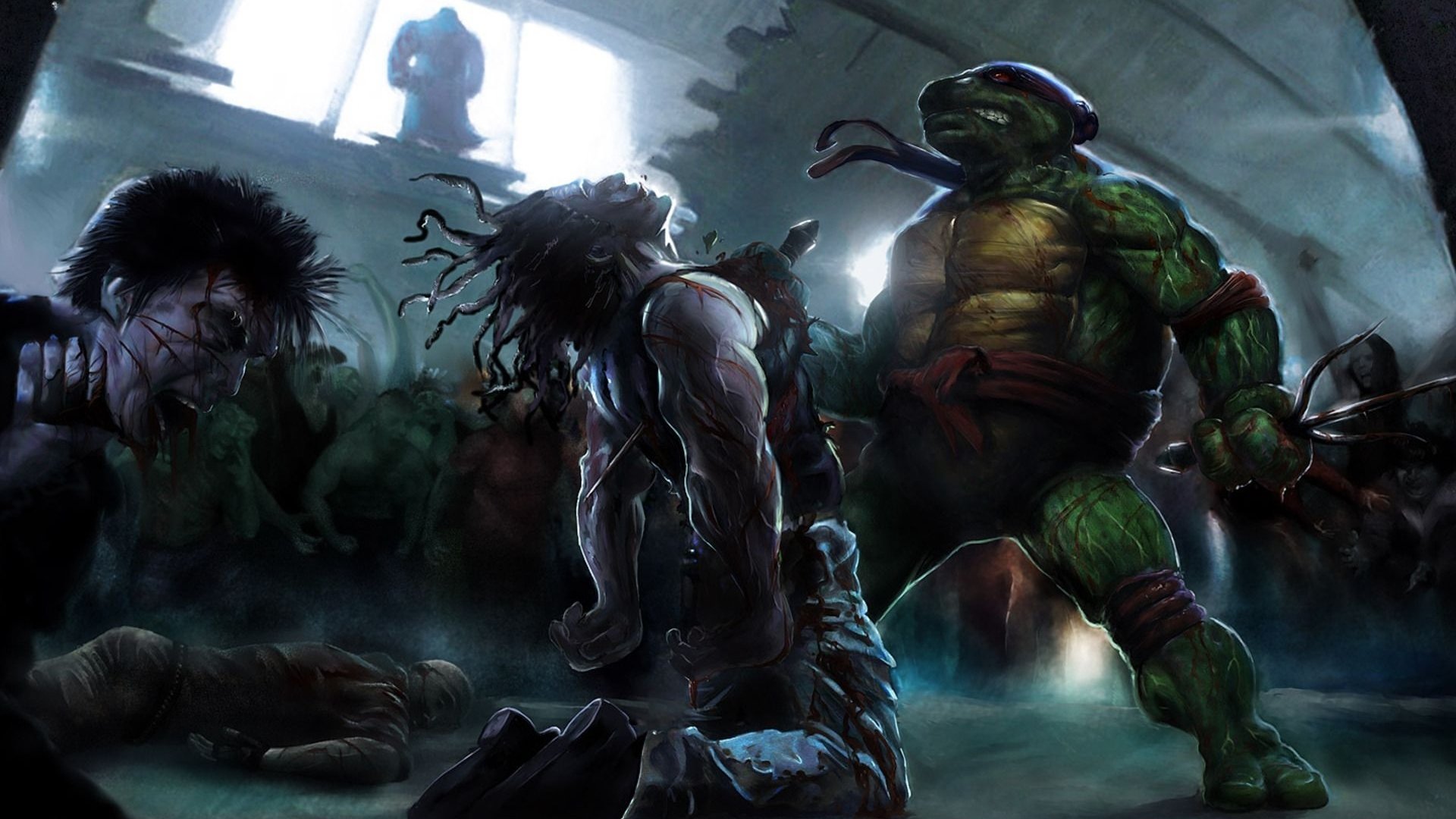 TMNT Comic HD Wallpaper — Sewer Showdown | 1920x1080 | Wallpaper Abyss