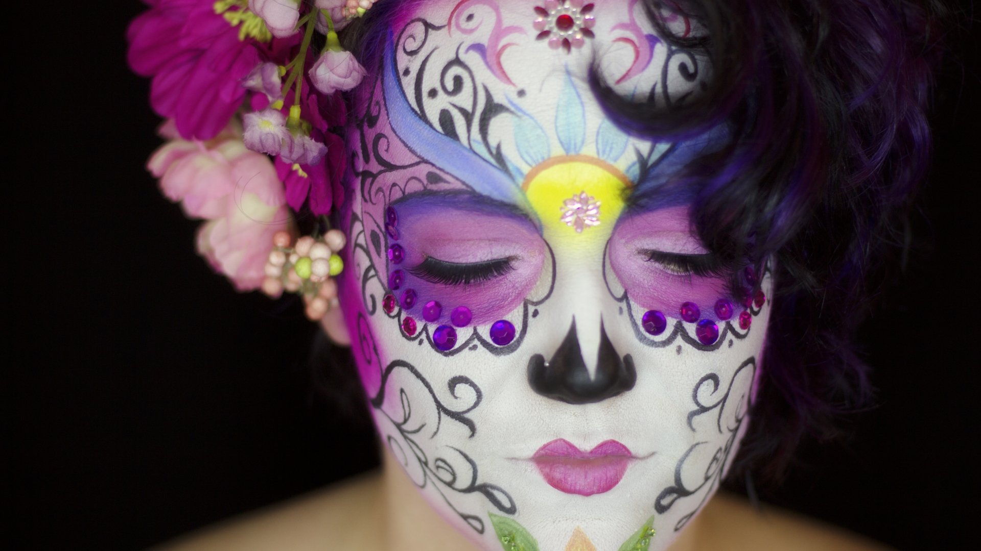 Download Artistic Sugar Skull 4k Ultra HD Wallpaper