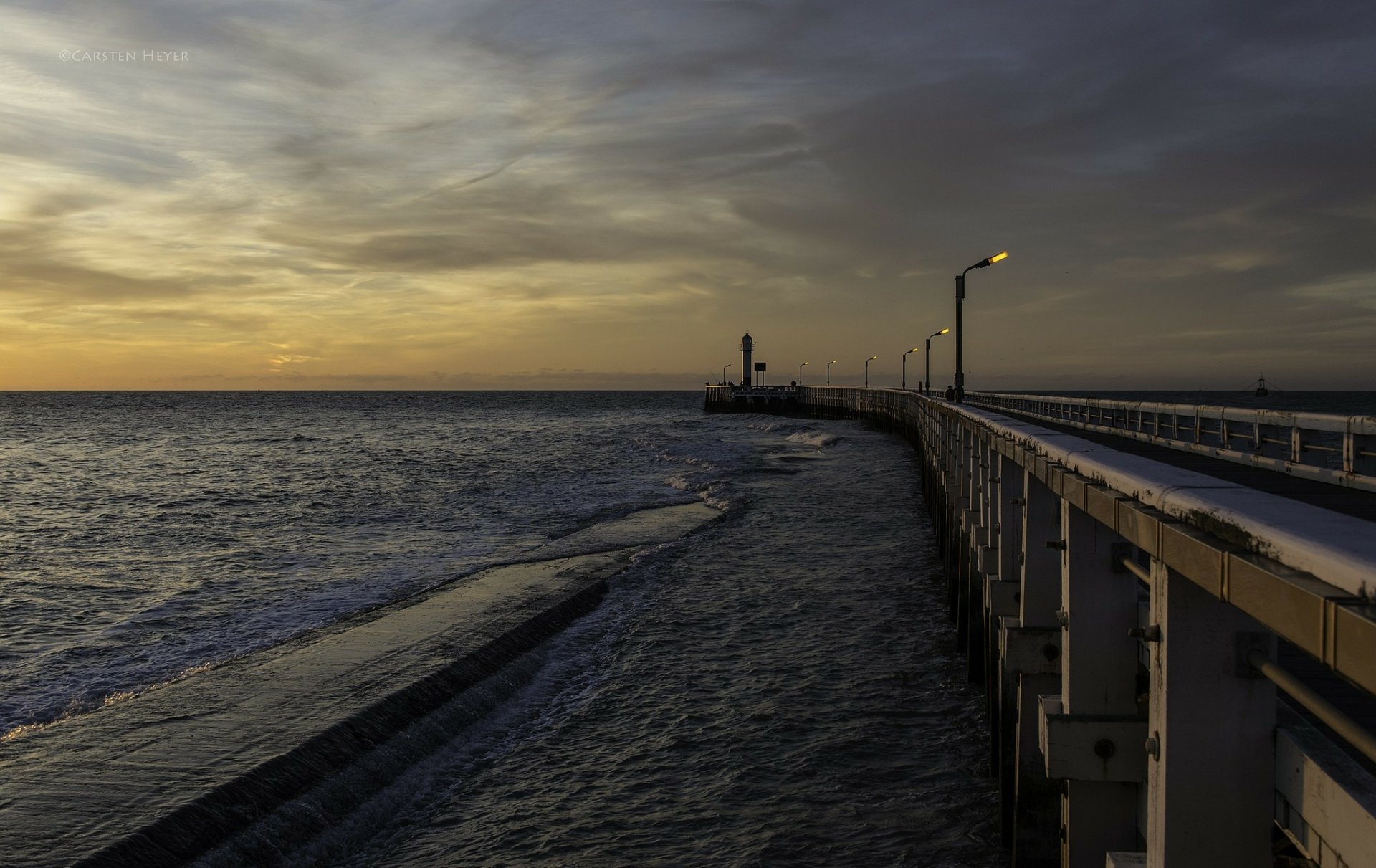 Download Seashore Sea Man Made Pier HD Wallpaper by Carsten Heyer