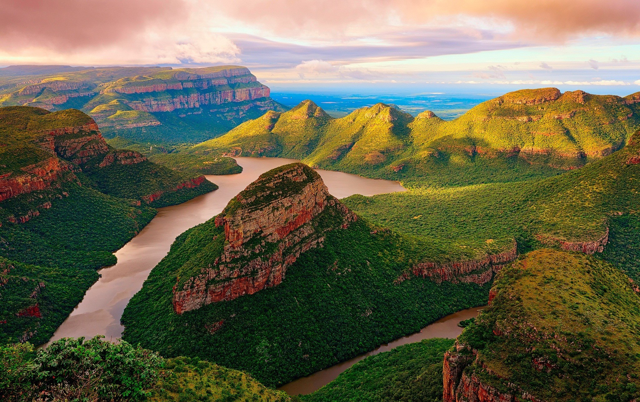 Download Canyon Mountain Nature River HD Wallpaper