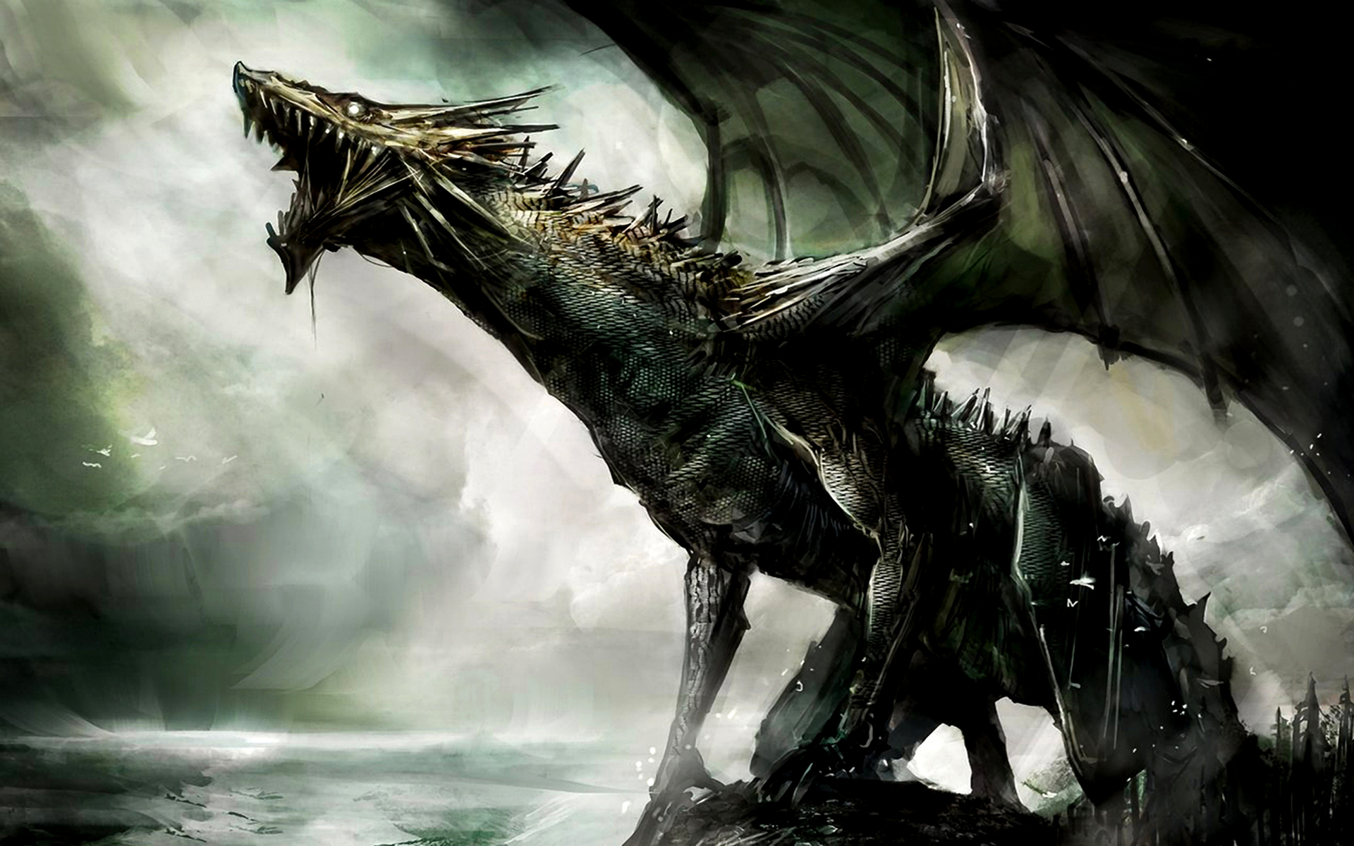 Majestic Dragon: An Epic HD Wallpaper for Fantasy Lovers
