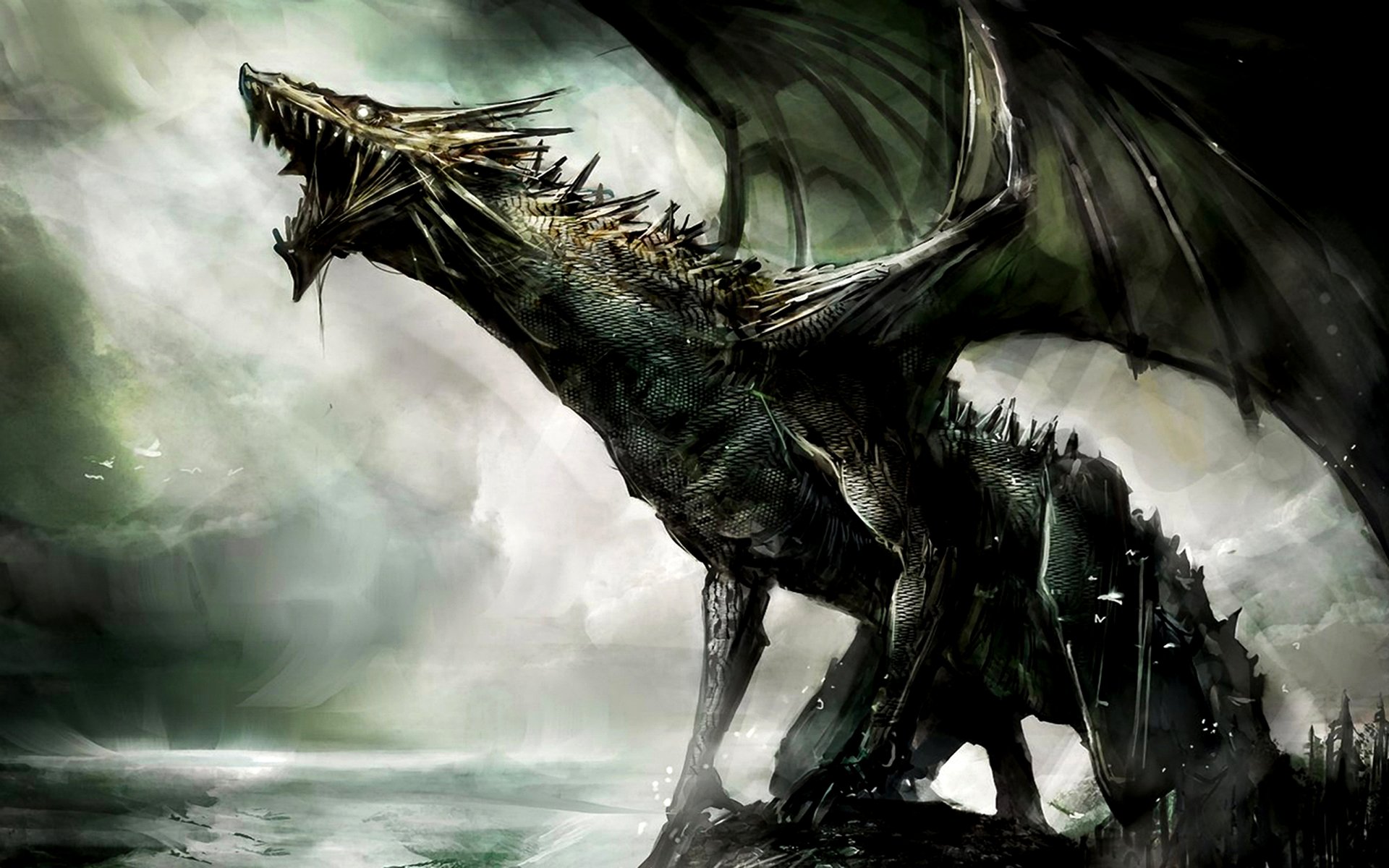 Majestic Dragon: An Epic HD Wallpaper for Fantasy Lovers