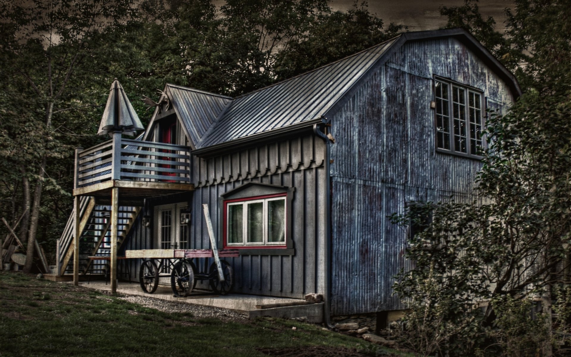 Summer House And Barn Wallpaper