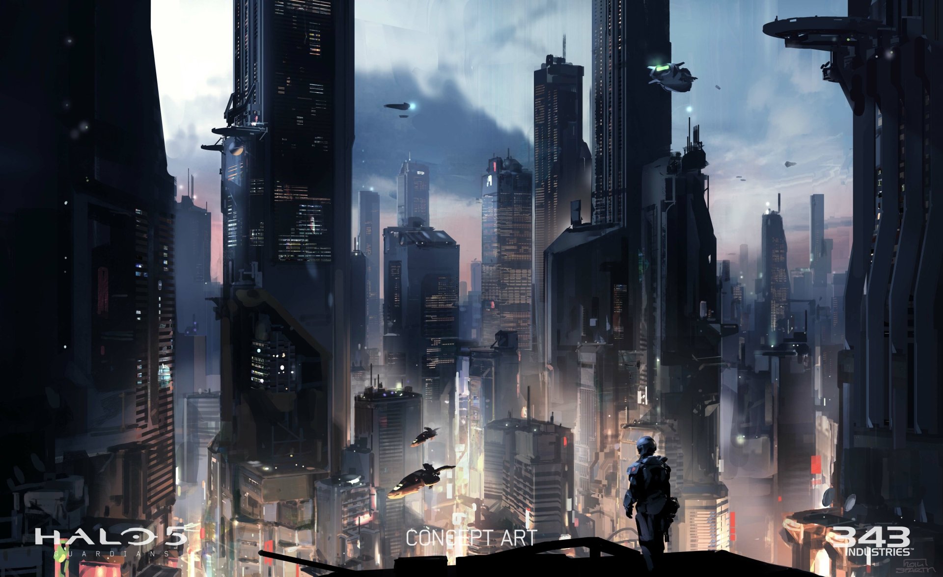 Halo 5: Guardians - Futuristic City 4K Ultra HD Wallpaper | 5000x3063 ...