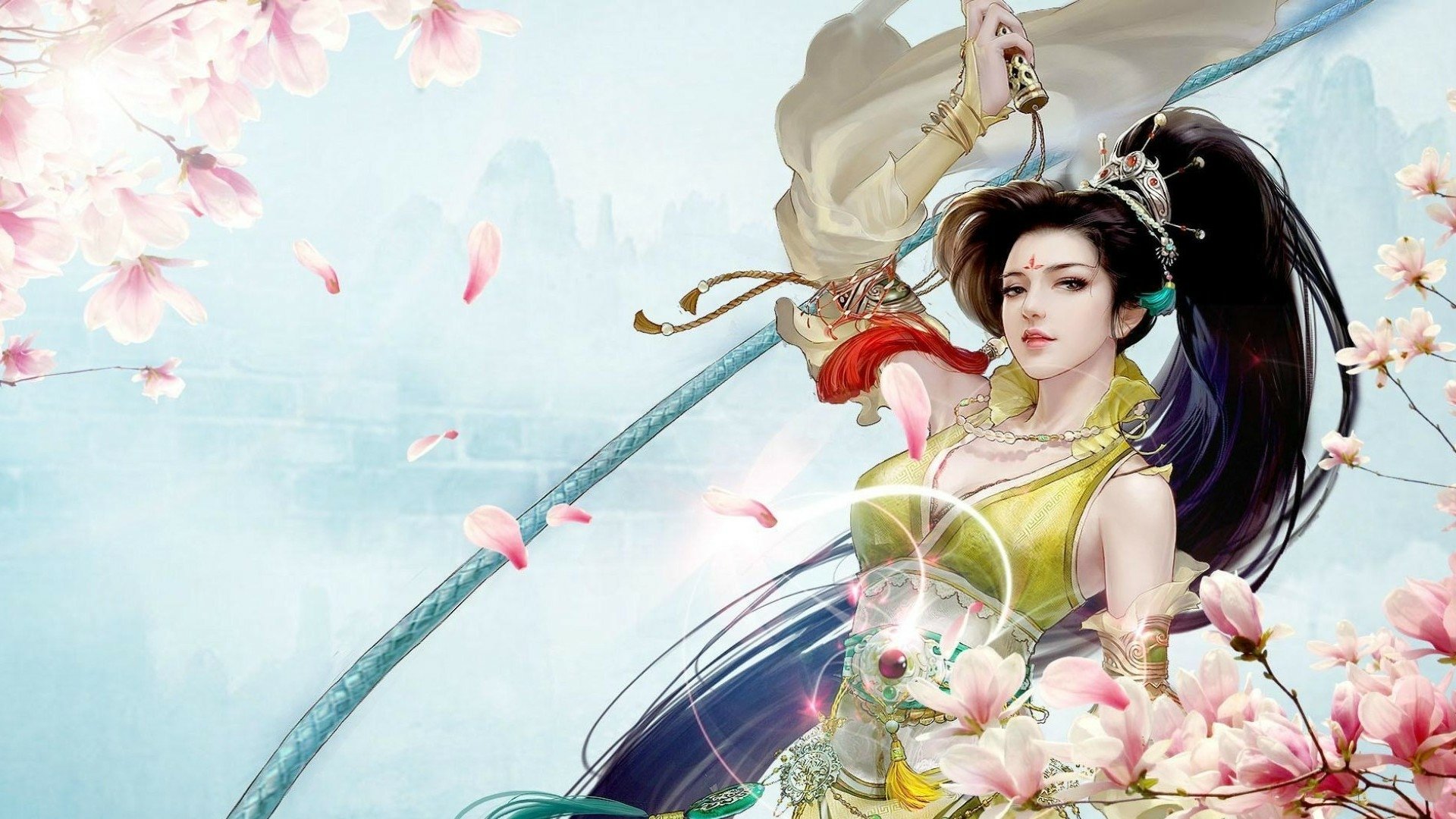 Download Blossom Cute Fantasy Woman HD Wallpaper