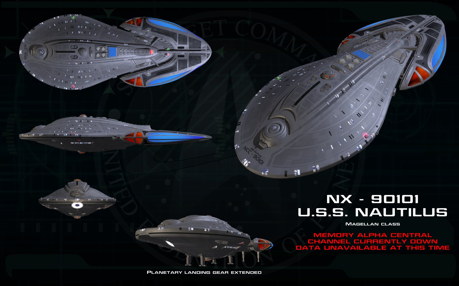4K Ultra HD Star Trek Sci-Fi: U.S.S. Nautilus NX-90101 Wallpaper ...