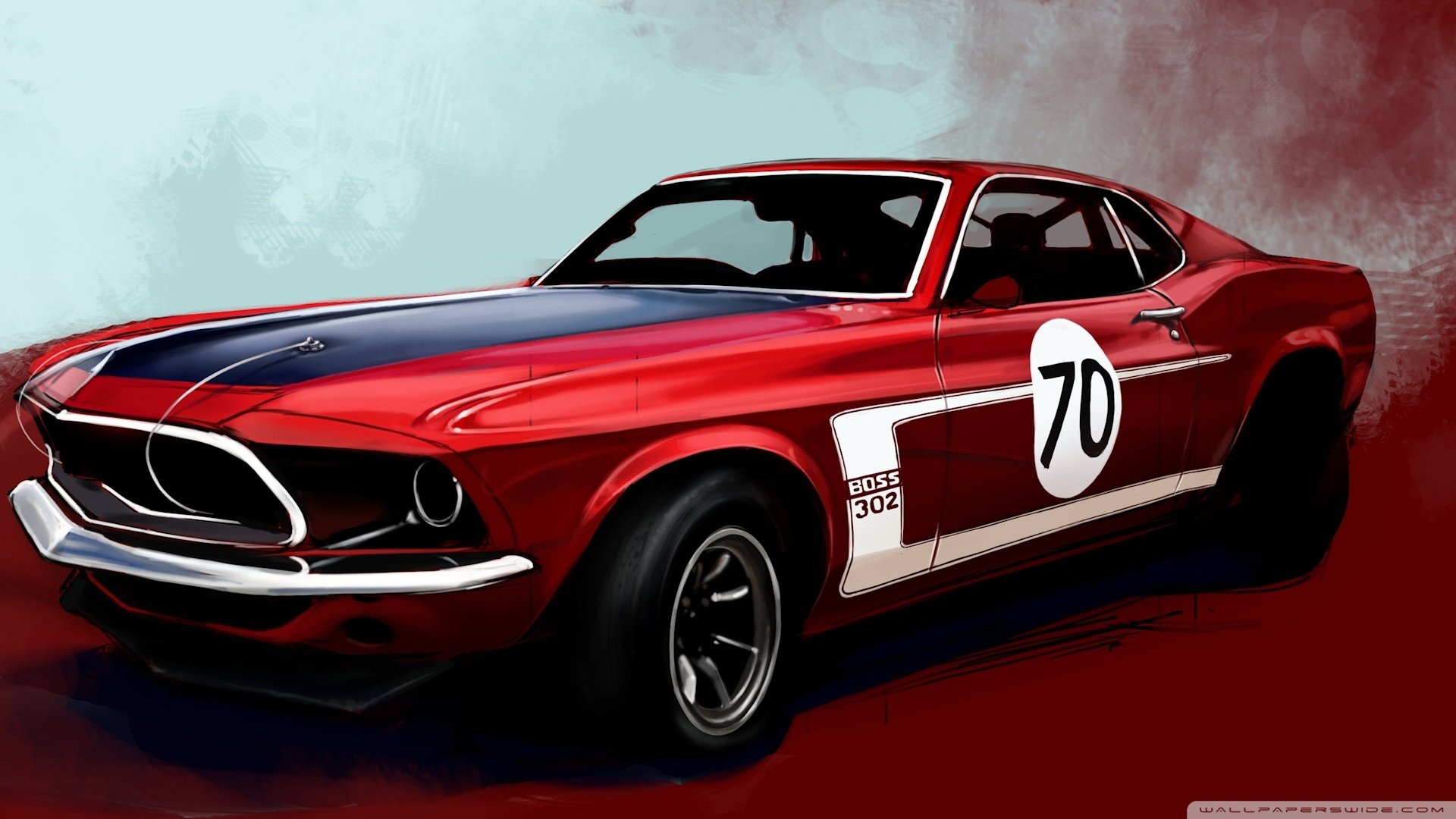 HD Fastback Muscle: Classic Ford Mustang Boss 302 Wallpaper