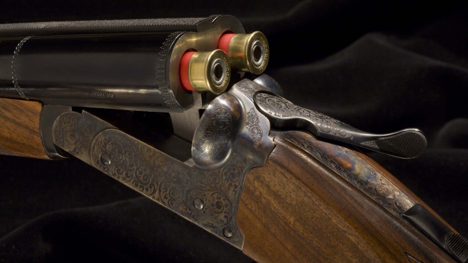 HD Close-Up of Vintage Man-Made Shotgun with Shells
