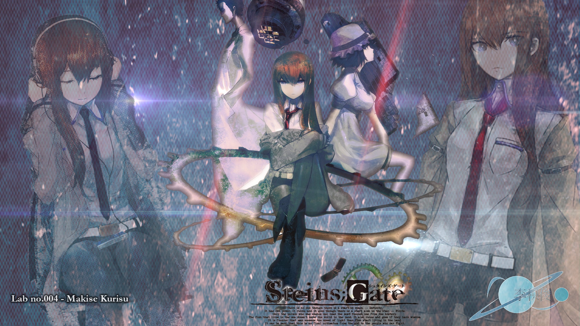 Steins;Gate HD Wallpaper: Mayuri, Rintaro, and Kurisu in Action