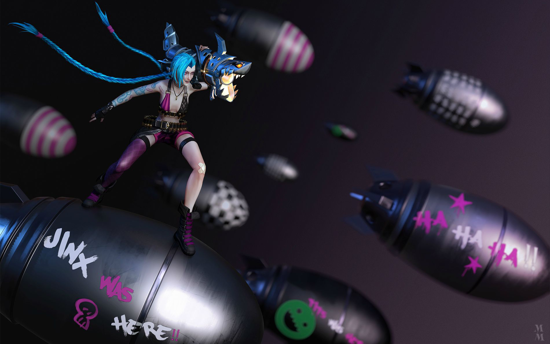 Jinx HD Wallpaper: Unleash Chaos in League of Legends by Marie-Michelle ...