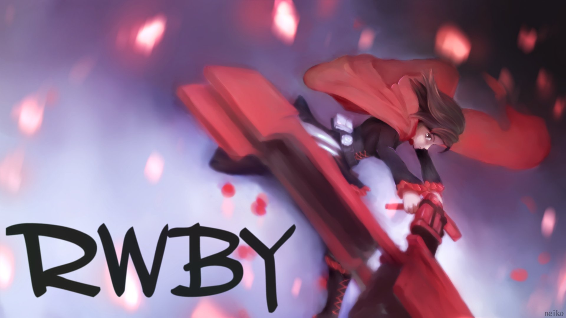 Ruby Rose in Action | Stunning RWBY Anime HD Wallpaper by swd3e2