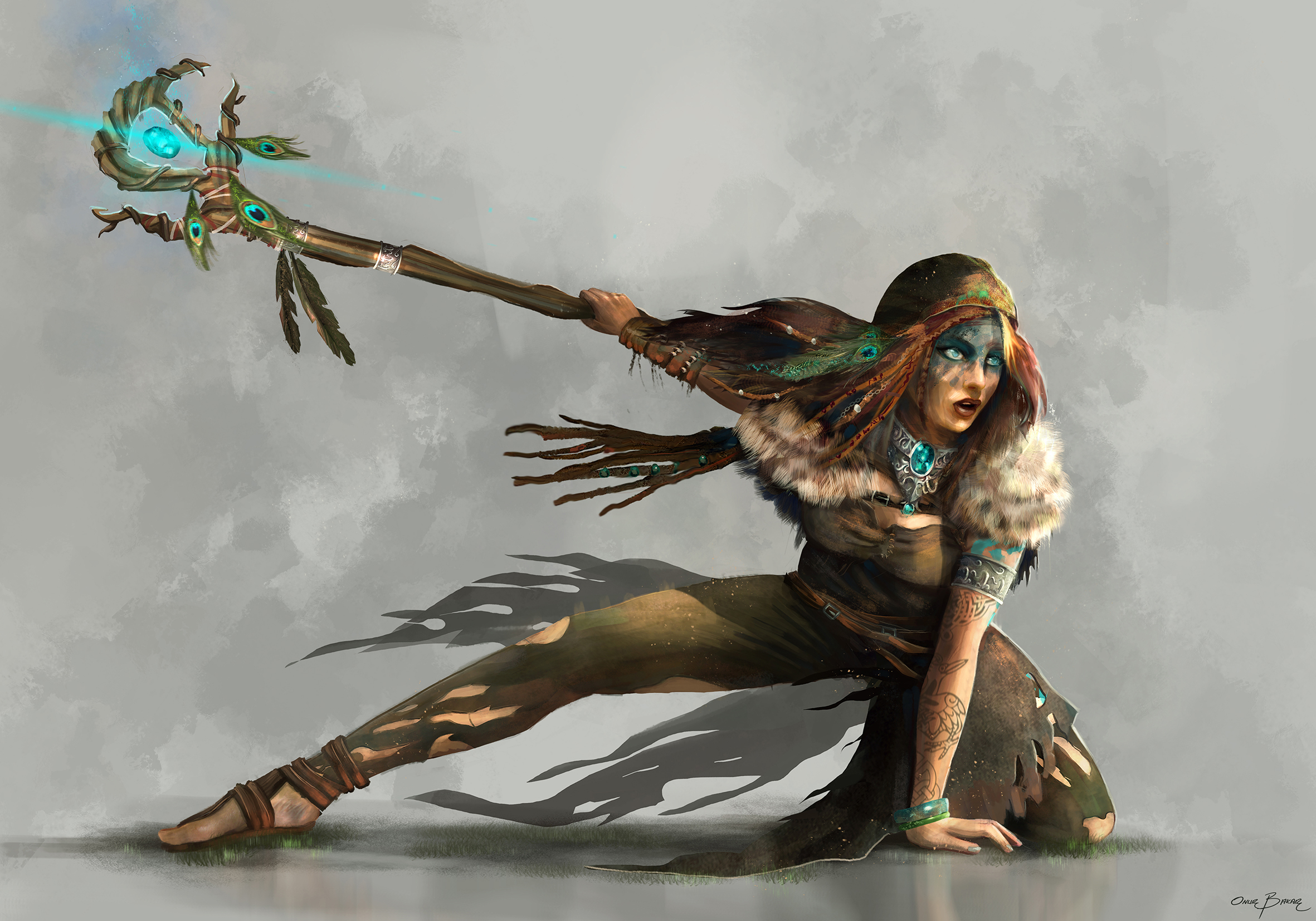 Enchantress of the Mystic Realm – Fantasy Witch HD Wallpaper by bakarov