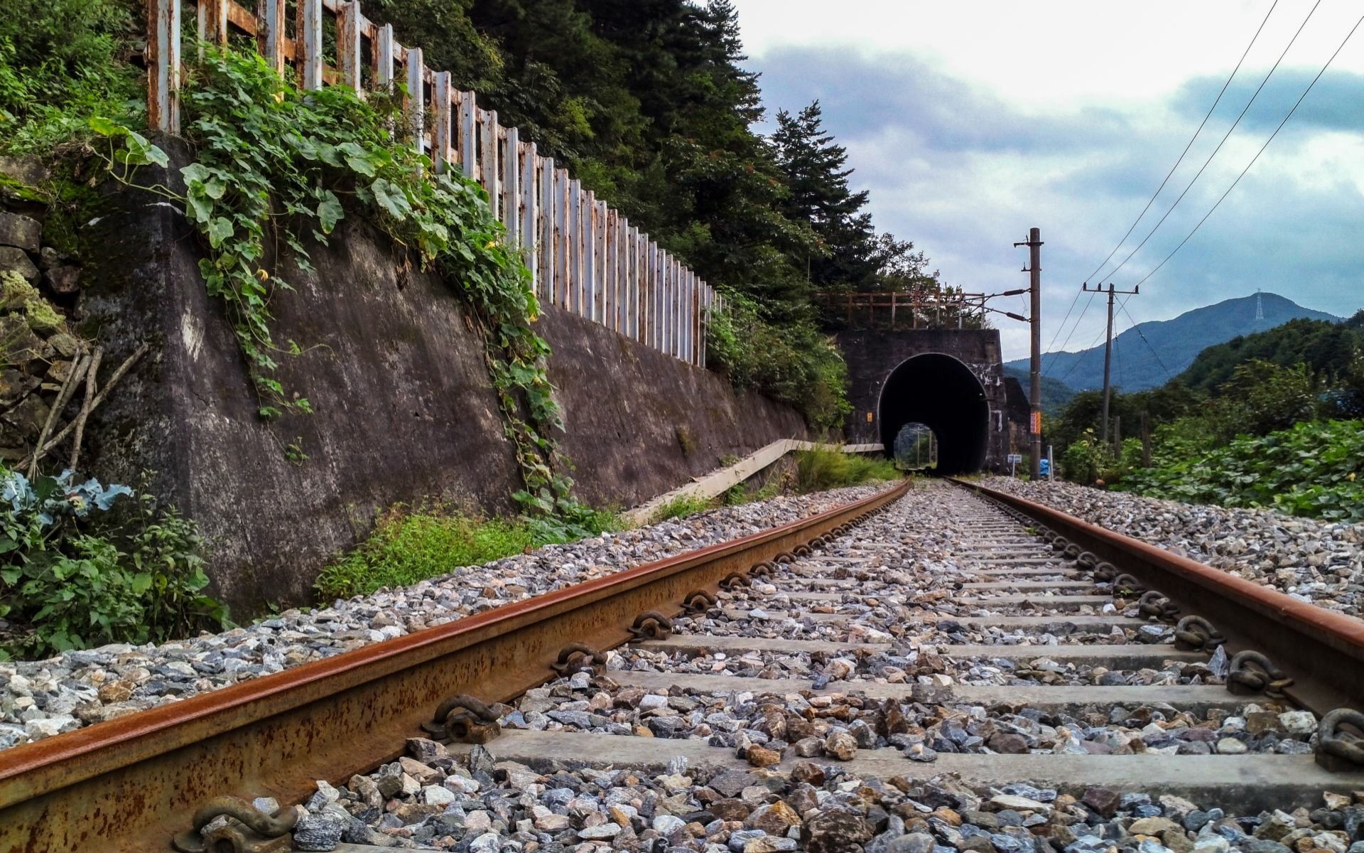 Download Man Made Railroad HD Wallpaper