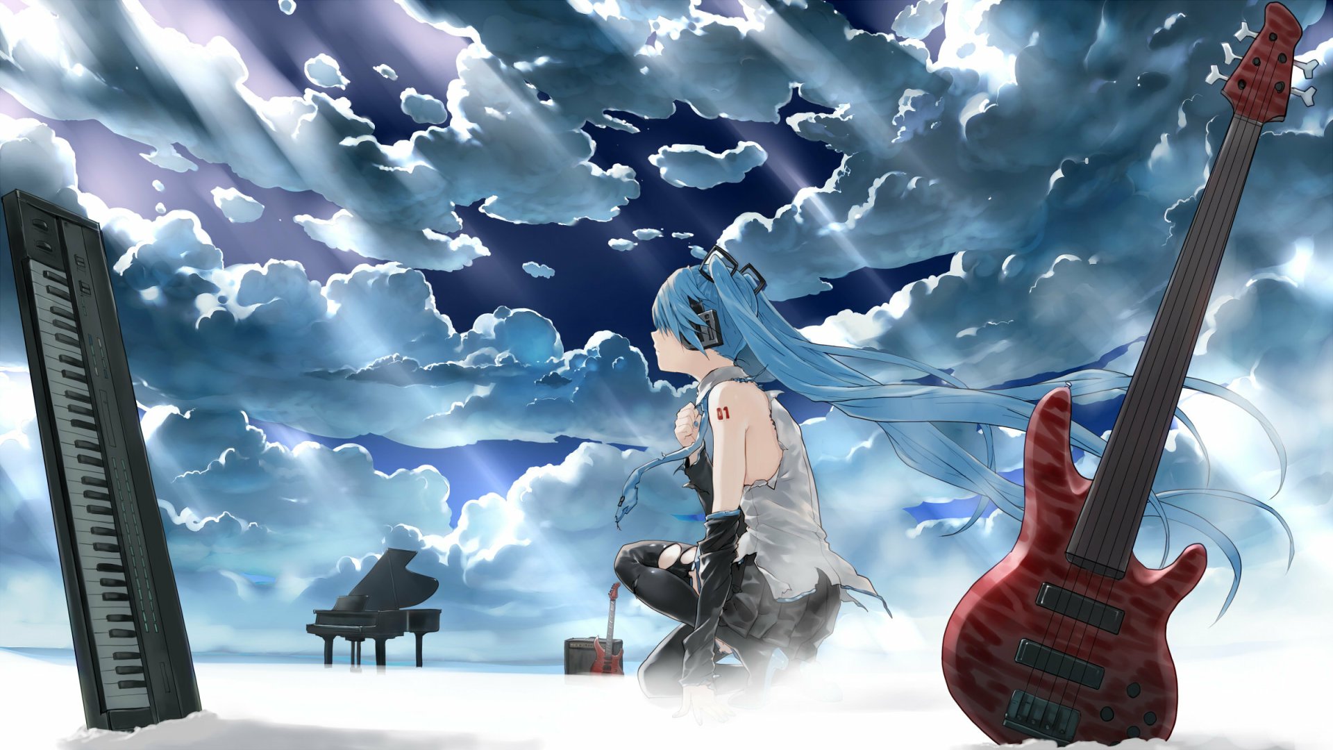 Hatsune Miku HD: Dreamy Vocaloid Anime Scene Under the Celestial Sky by ...