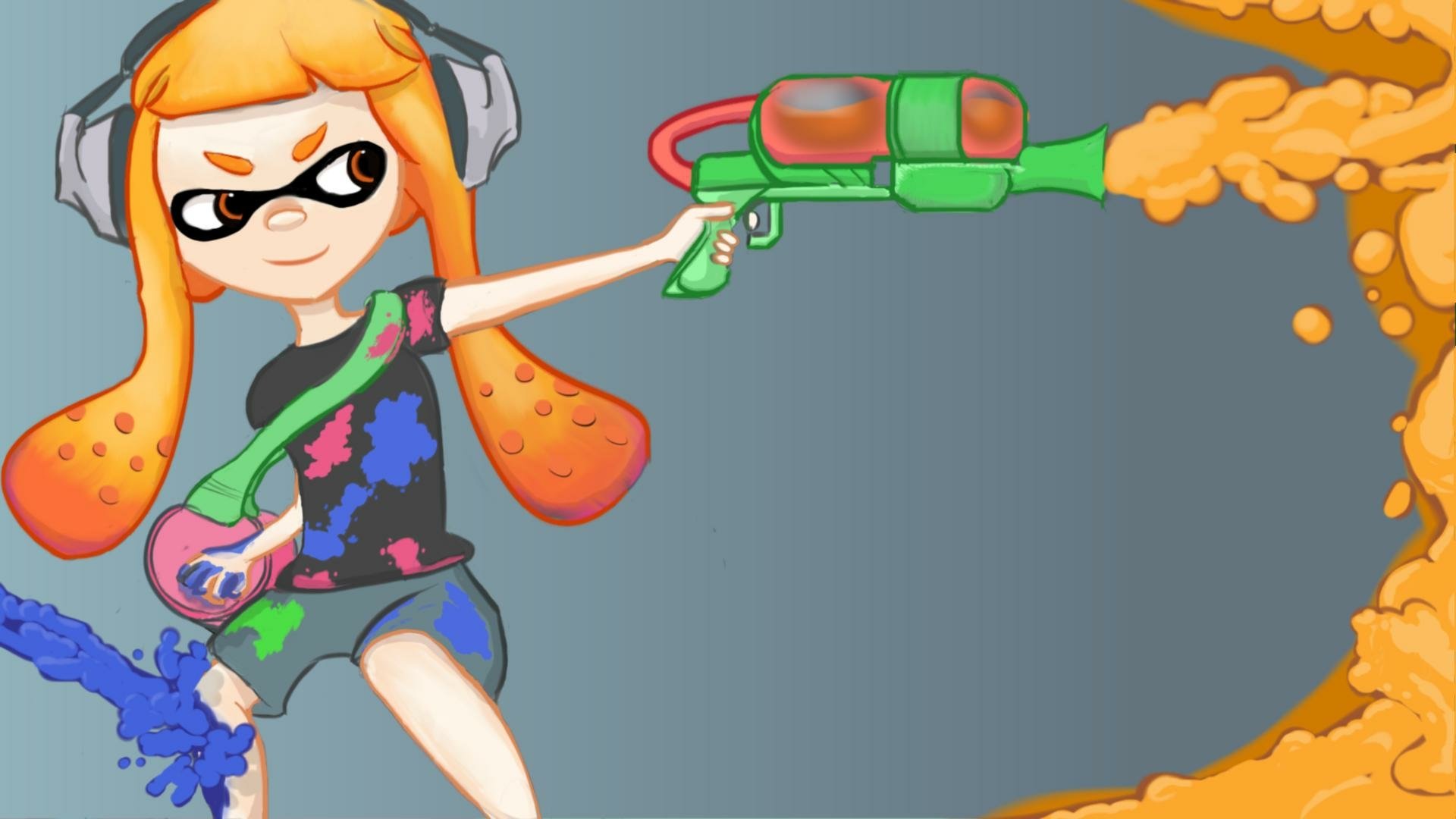 Splatoon Character Action HD Wallpaper