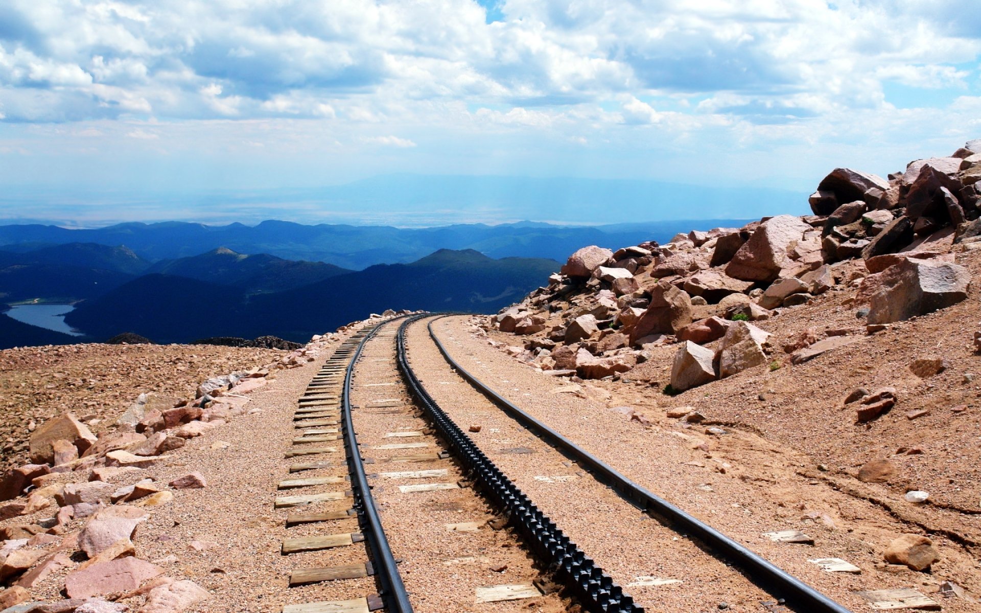 4K Ultra HD Scenic Railroad Through Majestic Mountain Landscape ...