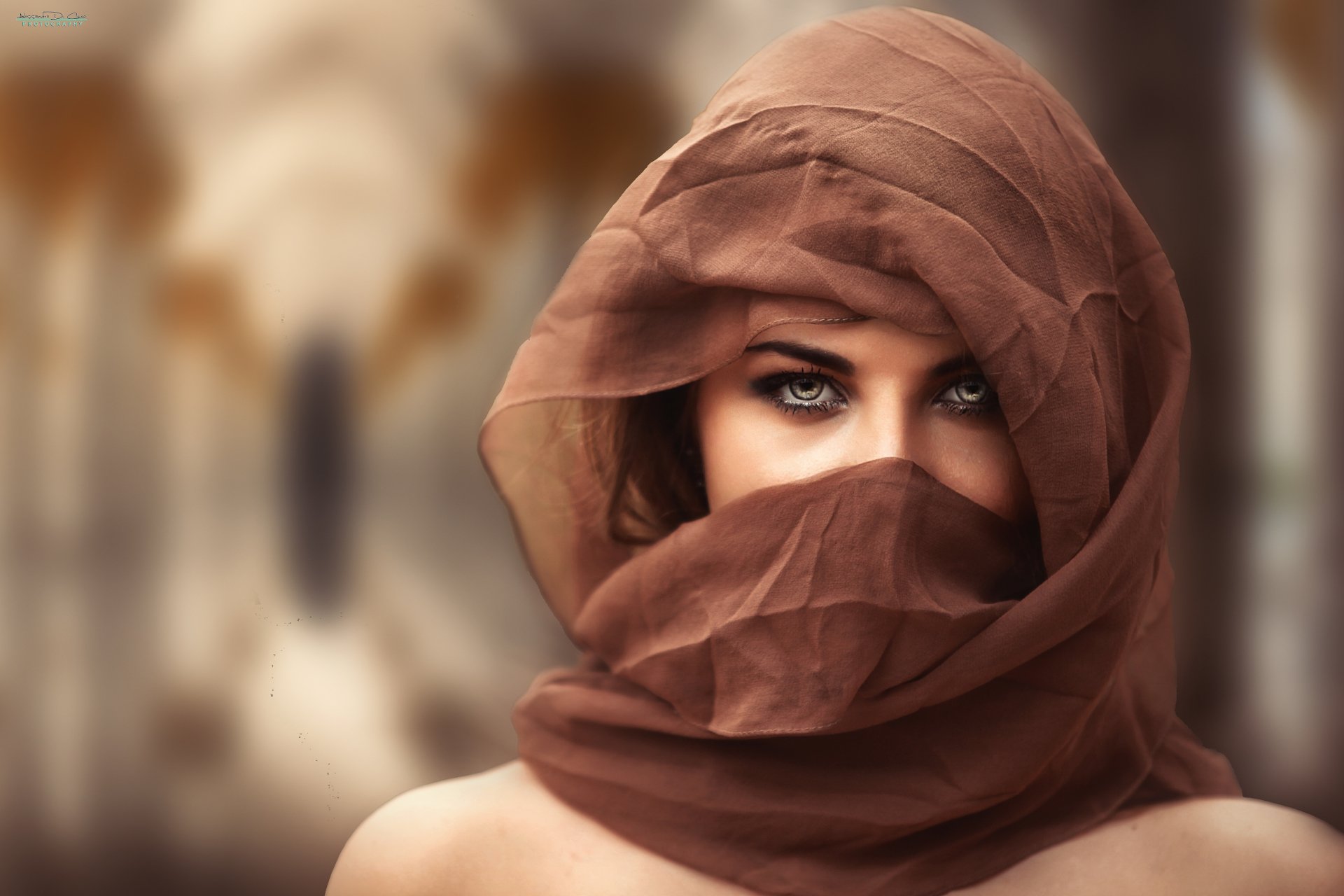 Stunning Blue-Eyed Model in 4K Ultra HD Wallpaper by Alessandro Di Cicco