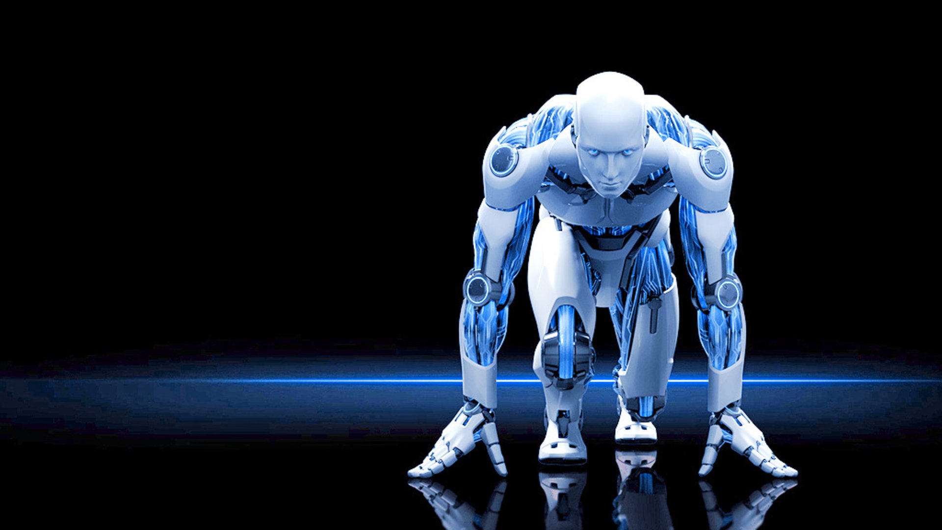 Futuristic Cyborg HD Wallpaper: Sci-Fi Tech Runner