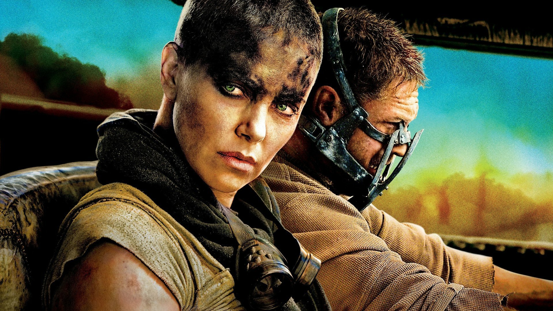 Mad Max: Fury Road HD Wallpaper featuring Max and Furiosa
