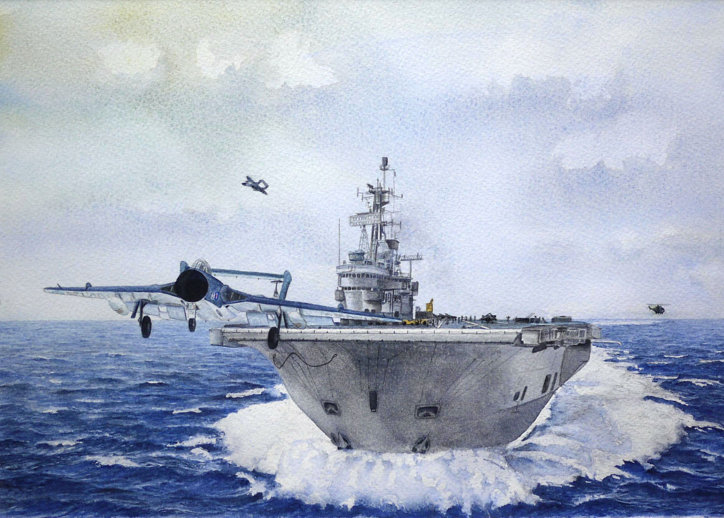 Download Warship Aircraft Carrier Military HMS Ark Royal (R09) HD Wallpaper